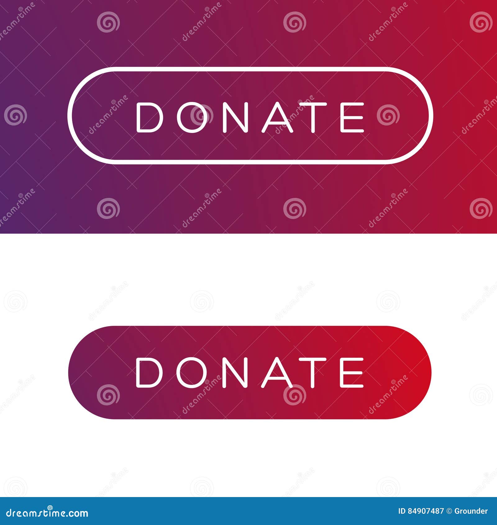 Modern Donate button flat stock vector. Illustration of icon - 84907487