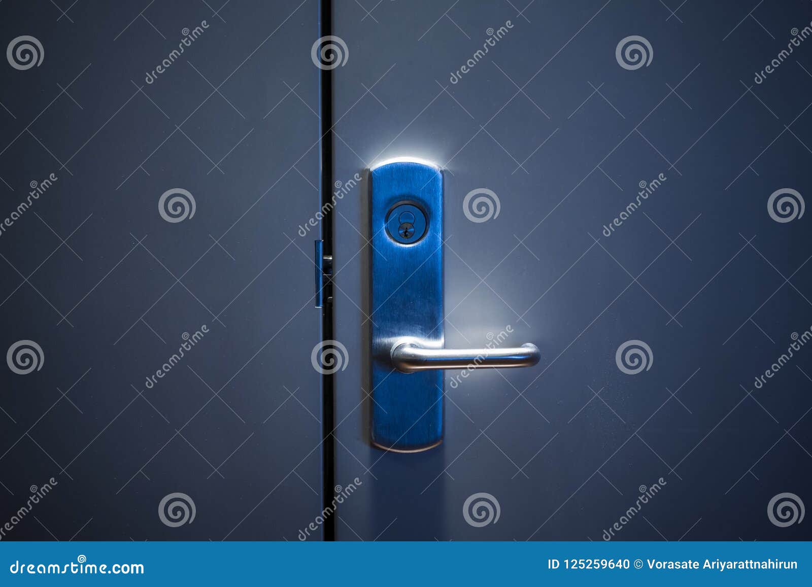 Modern Door Handle with Security System Lock Stock Photo - Image of ...