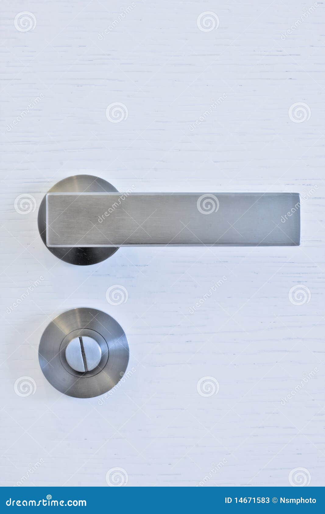 Modern Door Handle on White Door Stock Image - Image of entrance ...
