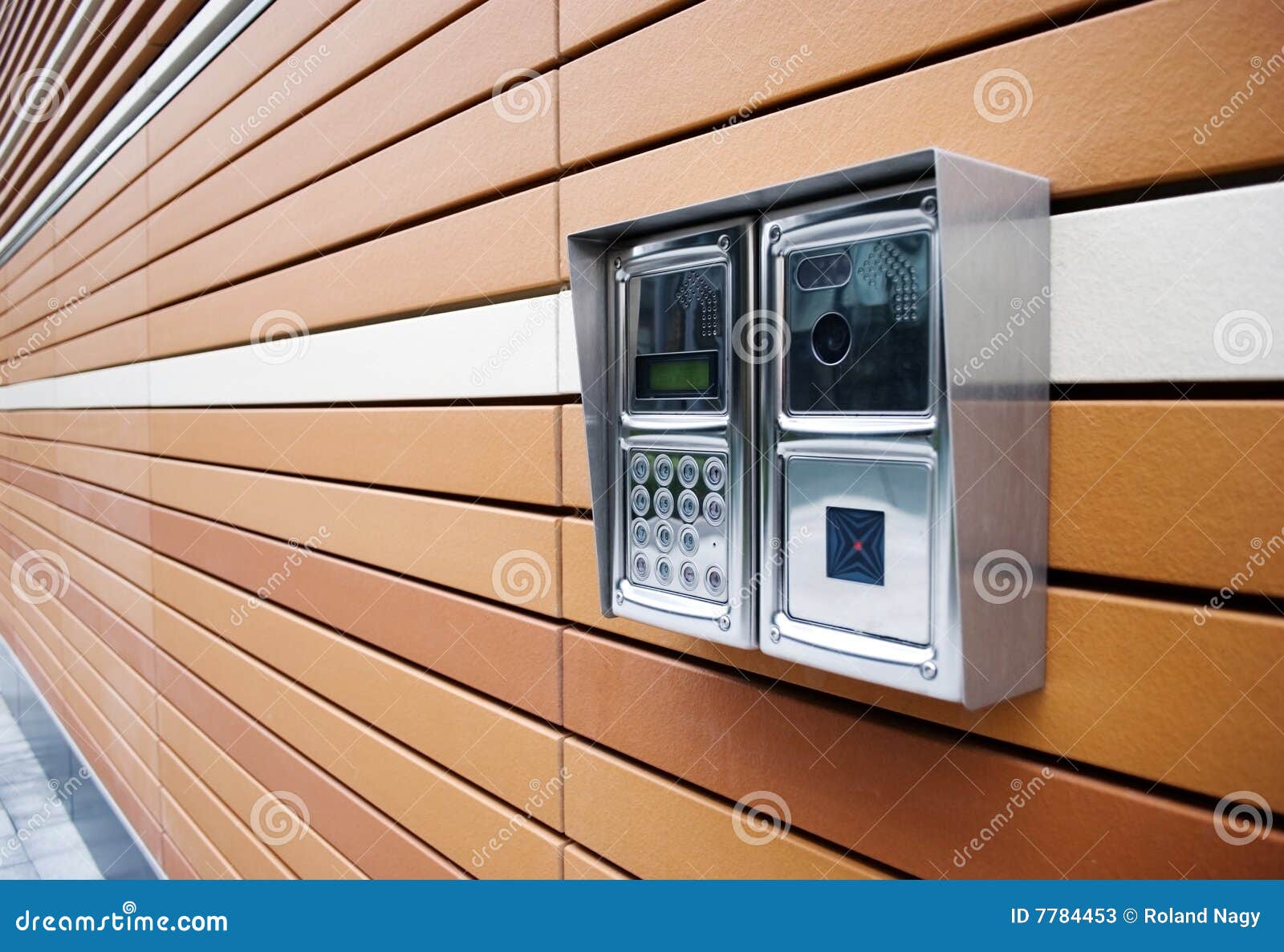 Modern Door Intercom stock image. Image of front, keyhole - 7784453