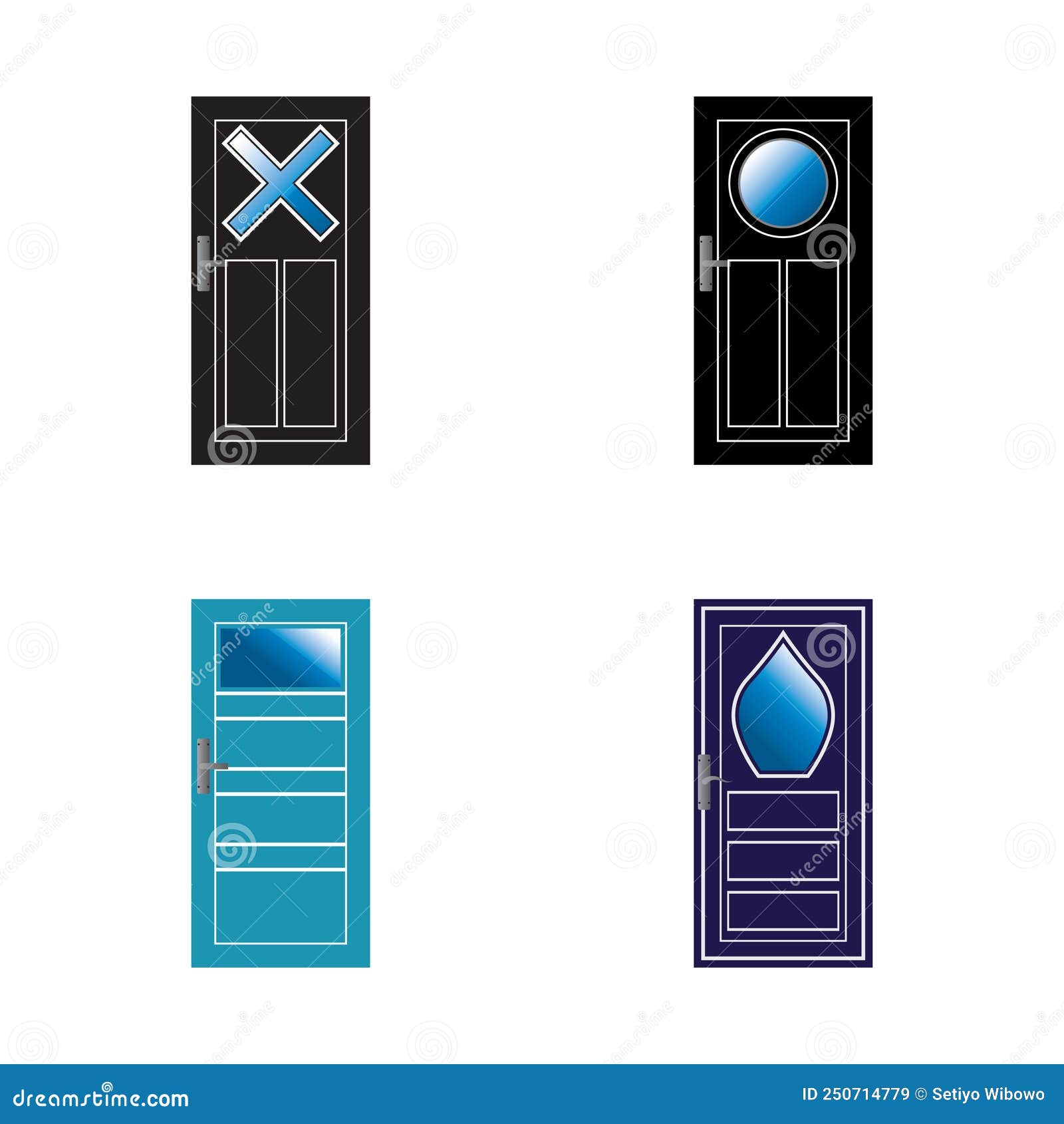 Modern Doors Front Entrance Doors House Vector Stock Vector ...