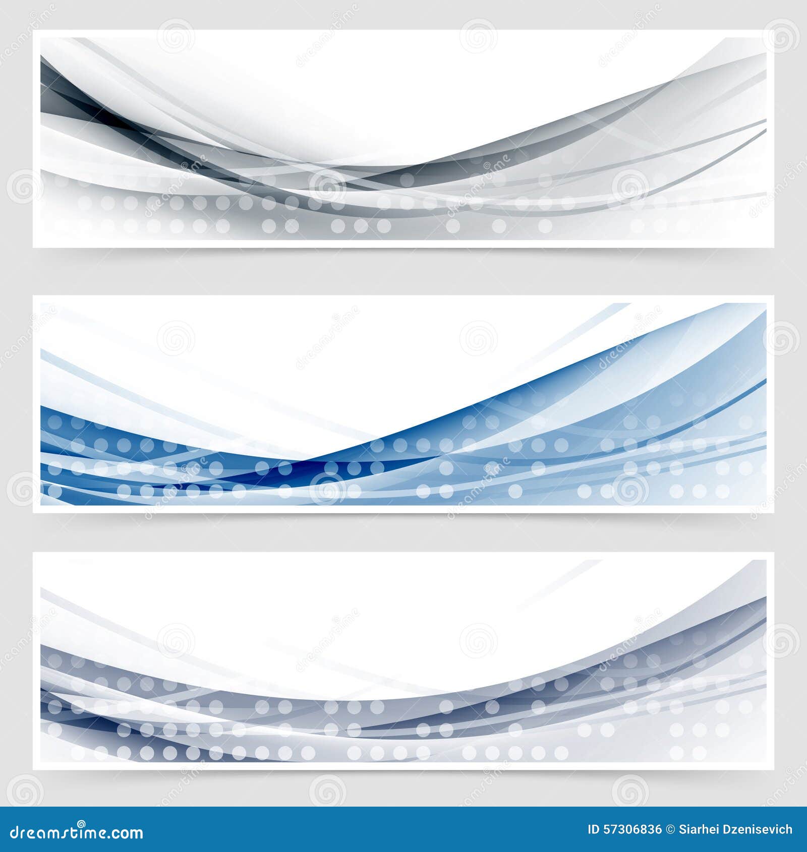 Modern Dotted Wave Header Collection Stock Vector - Illustration of ...