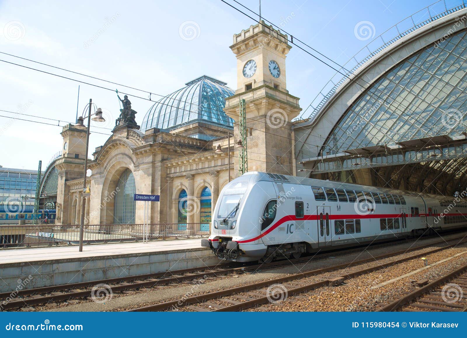 The Modern Double-decked Passenger Train at the Main Railway Station of ...