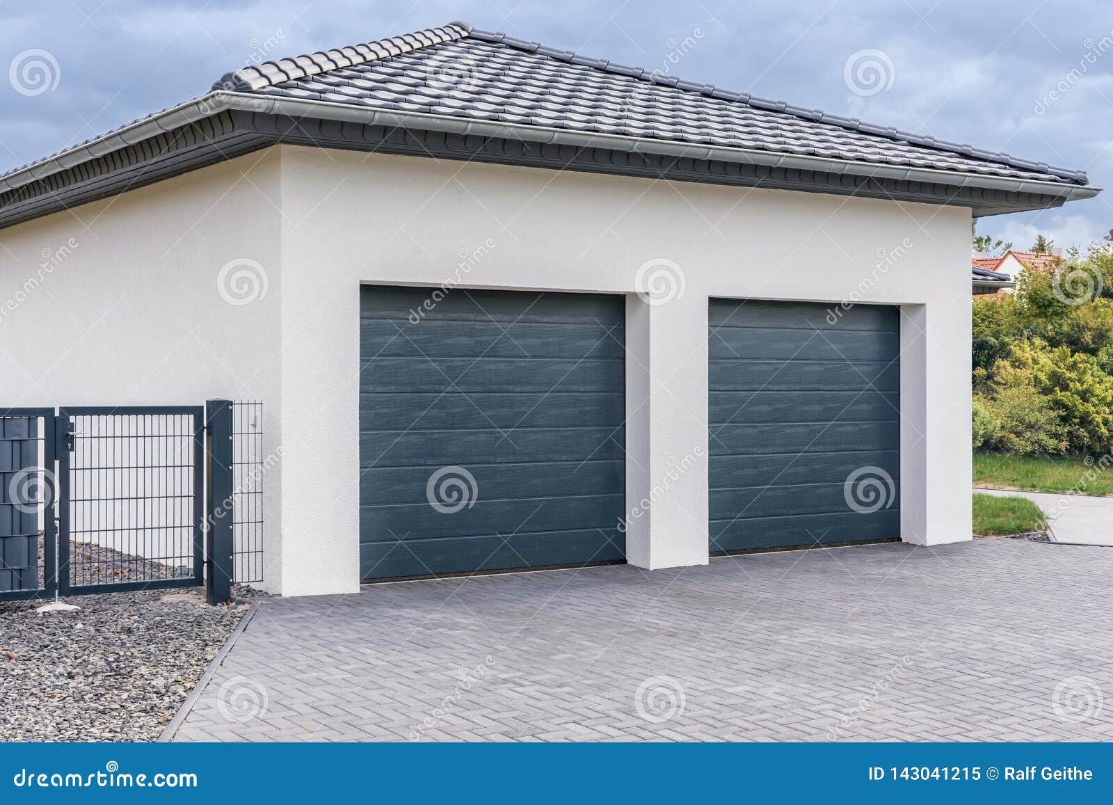Modern Double Garage for Cars Stock Image - Image of collision, luxury ...