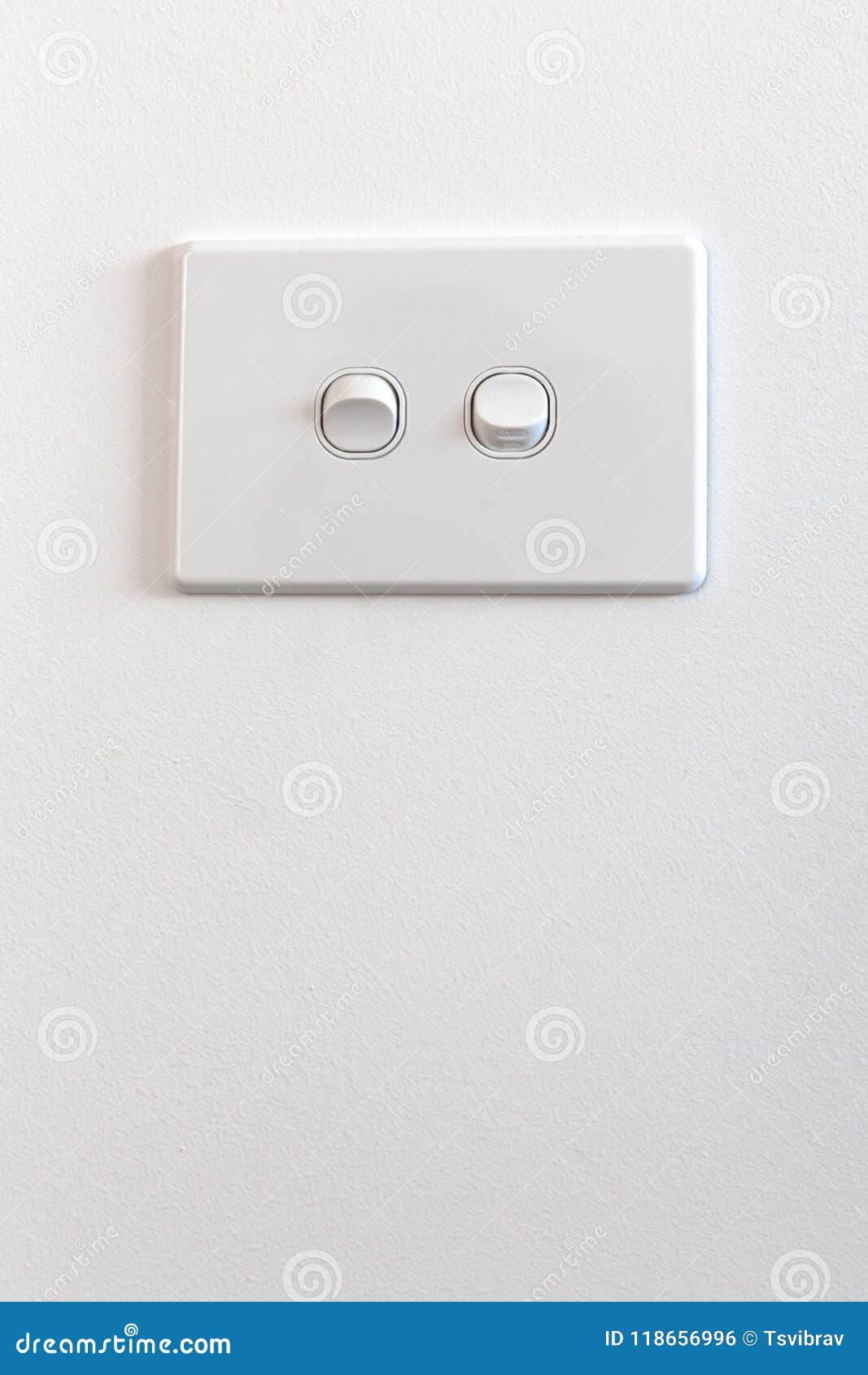 Modern Double Light Switch on White Wall. Stock Photo - Image of house ...