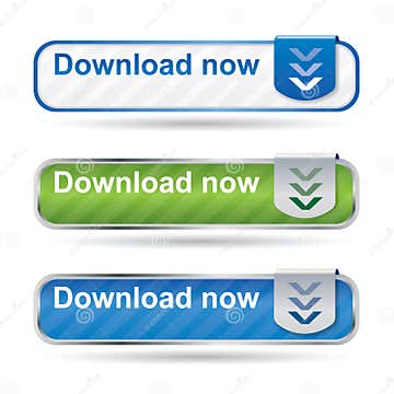 Modern Download Button Set with Reflection Stock Vector - Illustration ...