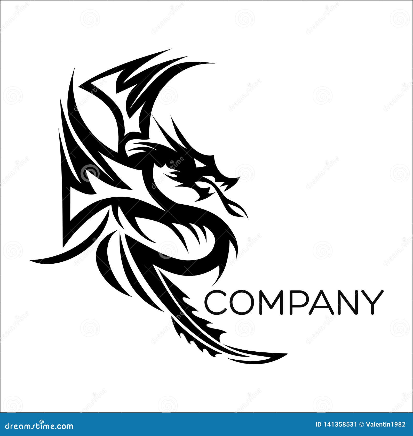Modern Dragon Logo. Vector Illustration. Stock Vector - Illustration of ...
