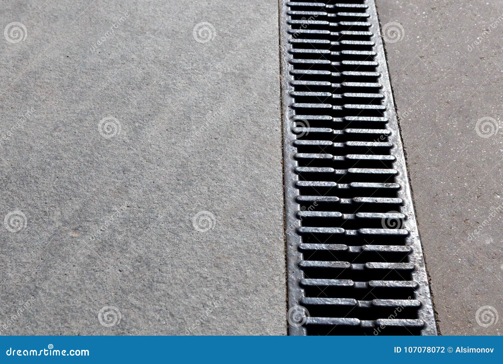 Modern Drainage System the Drain on the Road or the Sidewalk. Stock ...