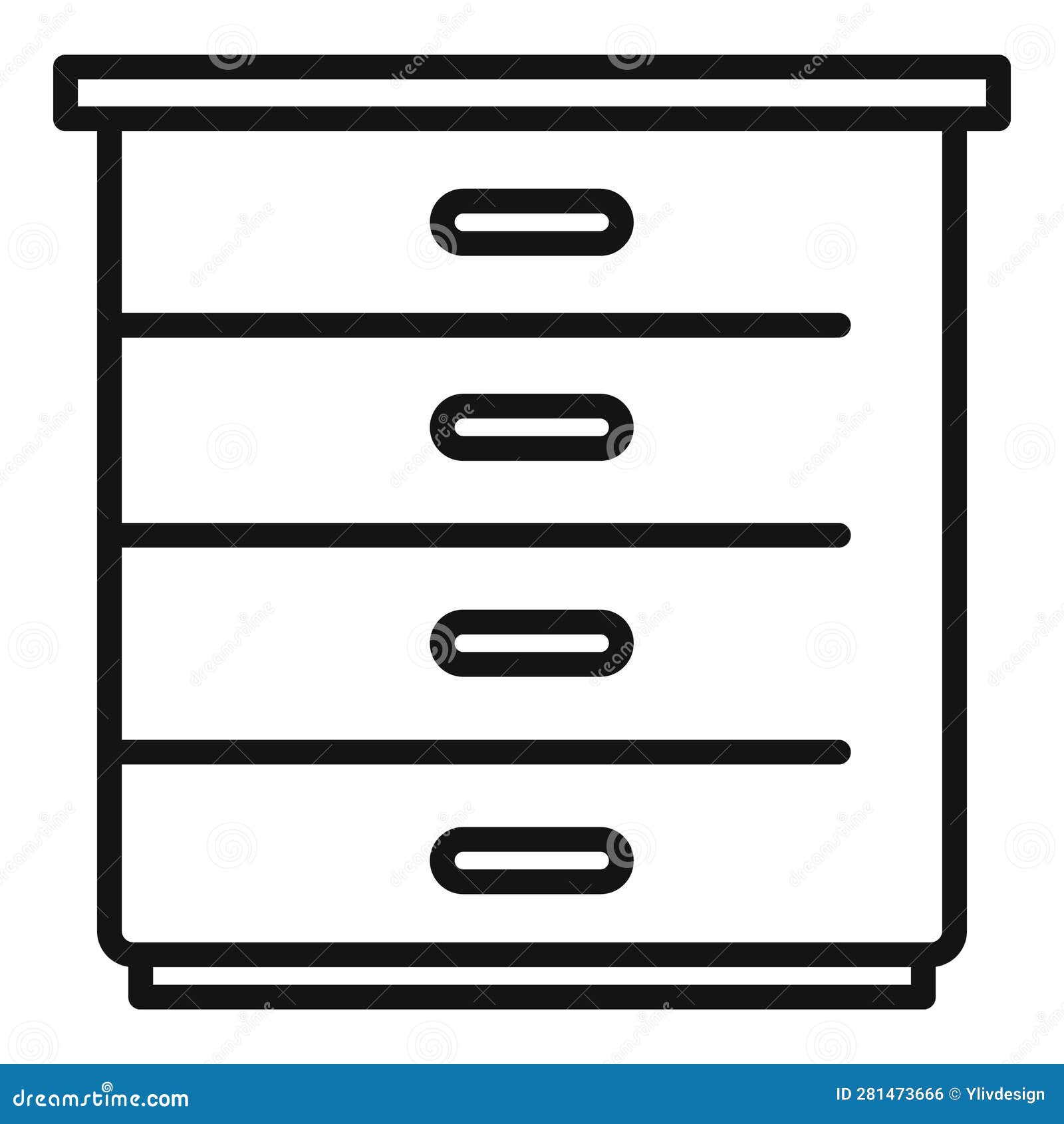 Modern Drawer Icon Outline Vector. Kitchen Design Stock Illustration ...