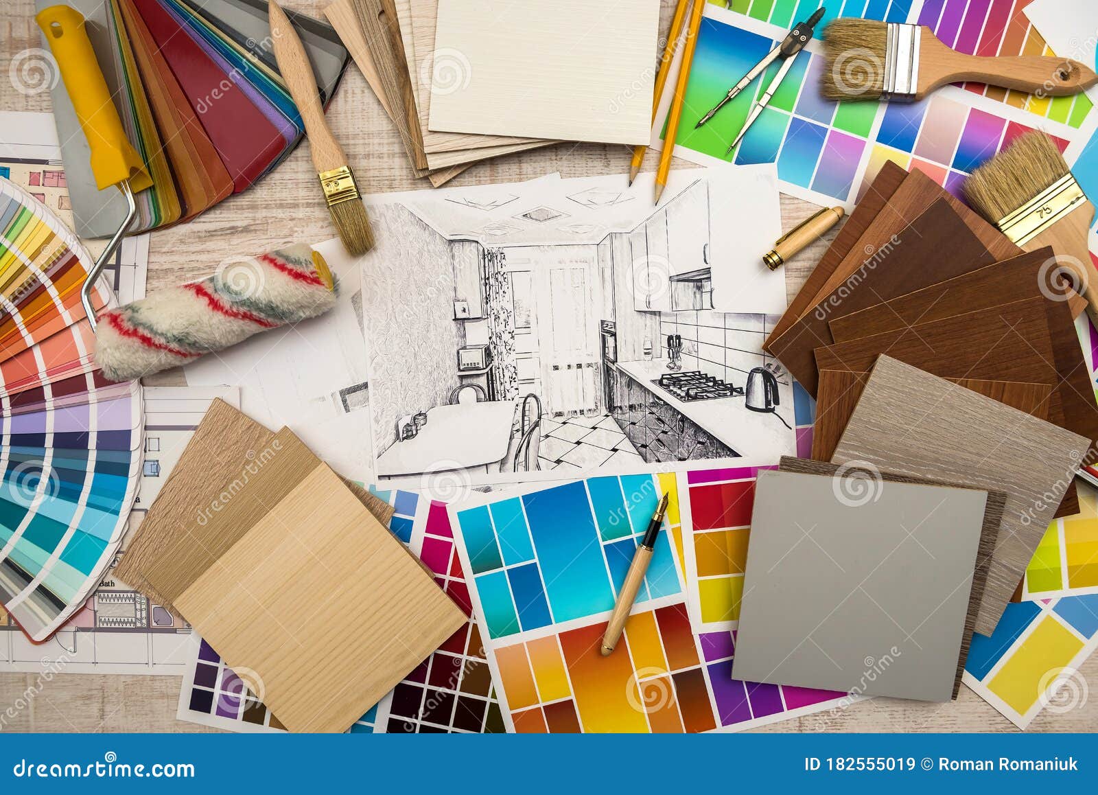 Modern Drawing Pencil Sketch of a Room. Interior Design Projects ...