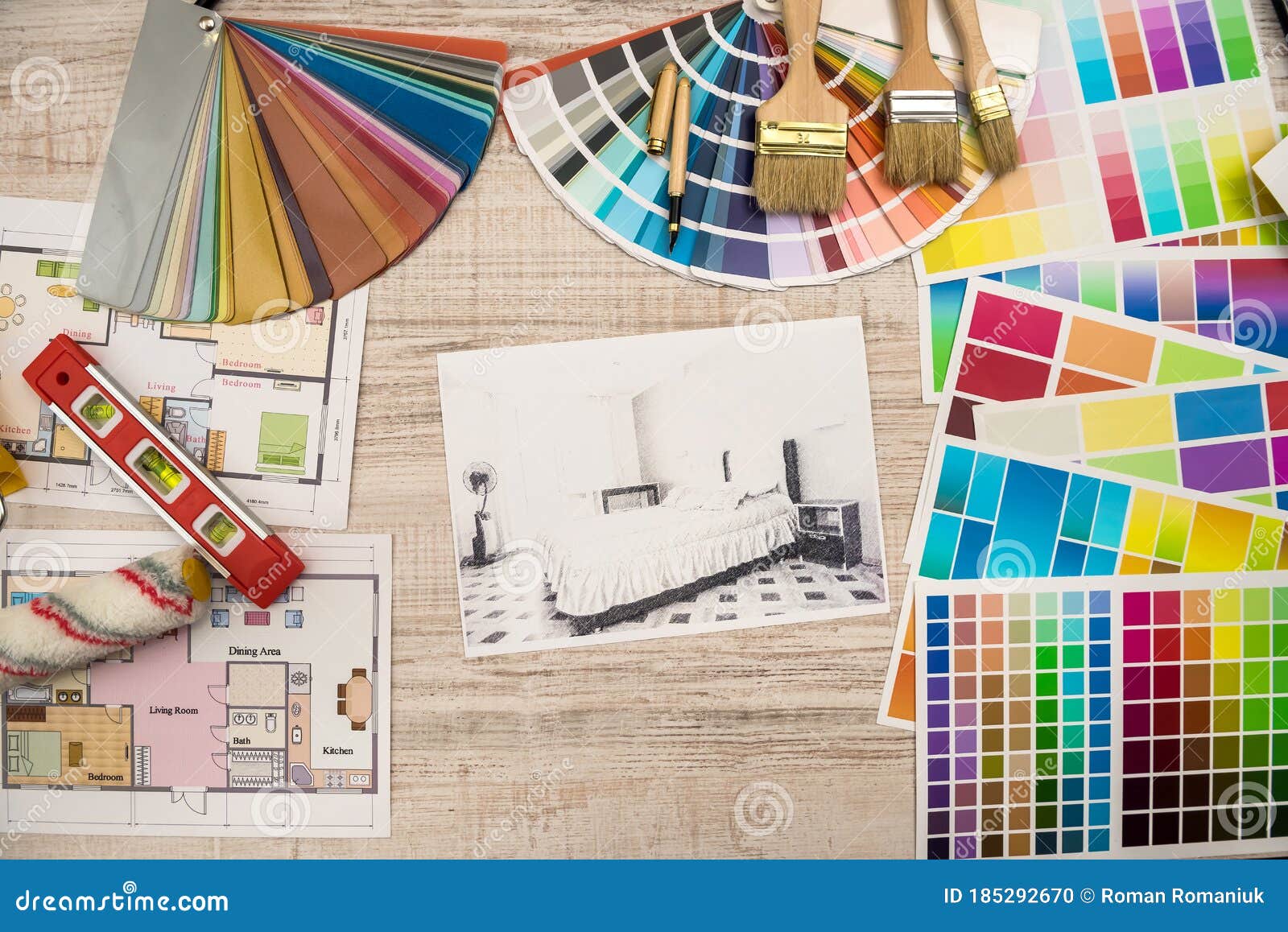 Modern Drawing Pencil Sketch of a Room. Interior Design Projects ...