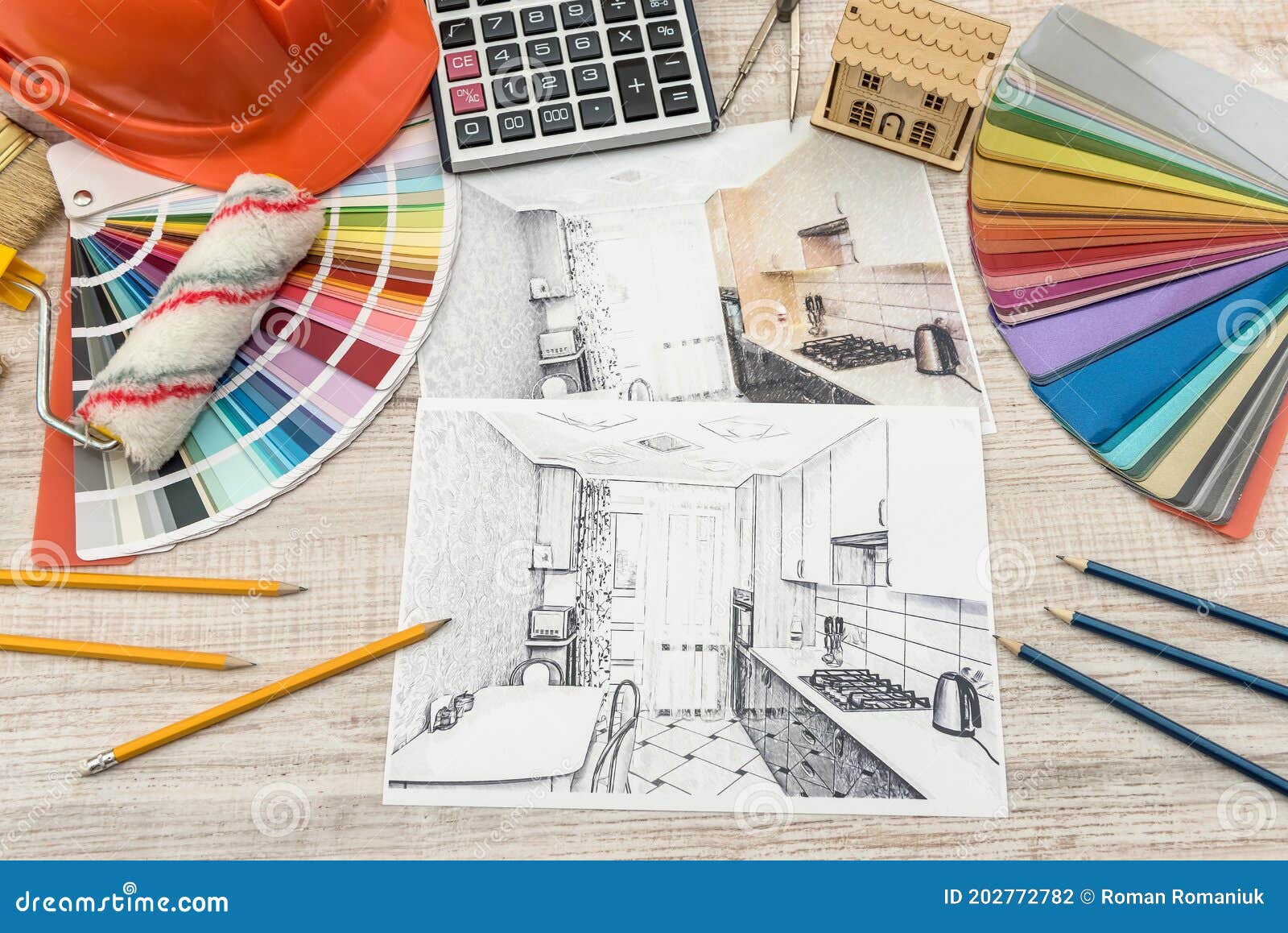 Modern Drawing Pencil Sketch of a Room. Interior Design Projects ...