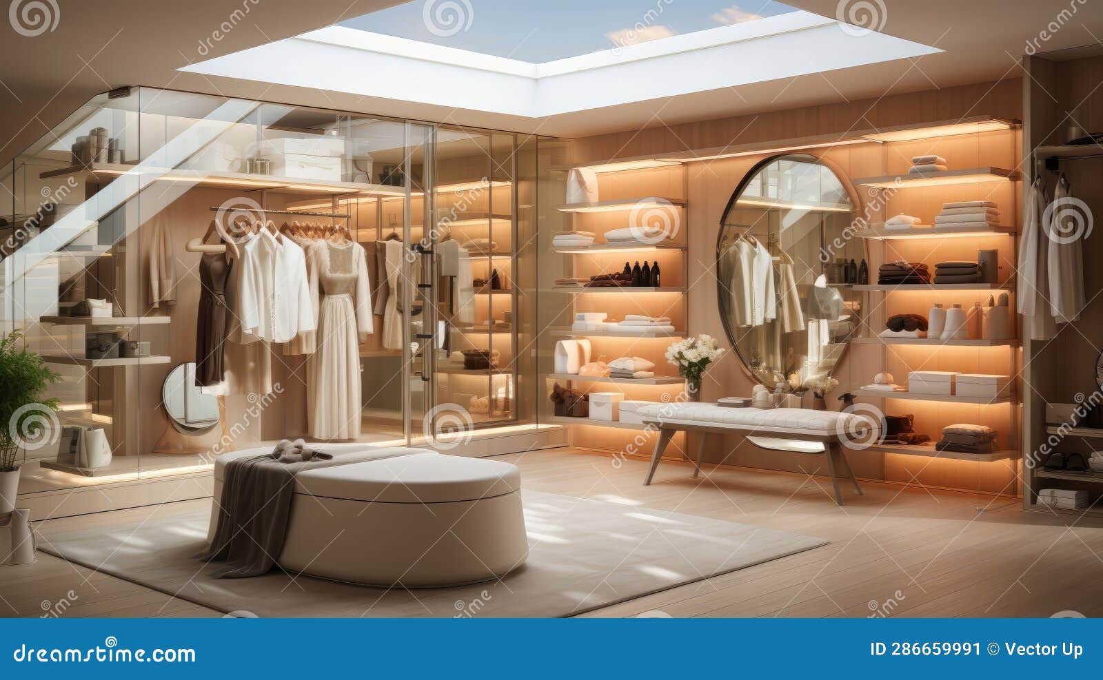 Modern Dressing Room Interior Design. Generative AI. Stock Illustration ...