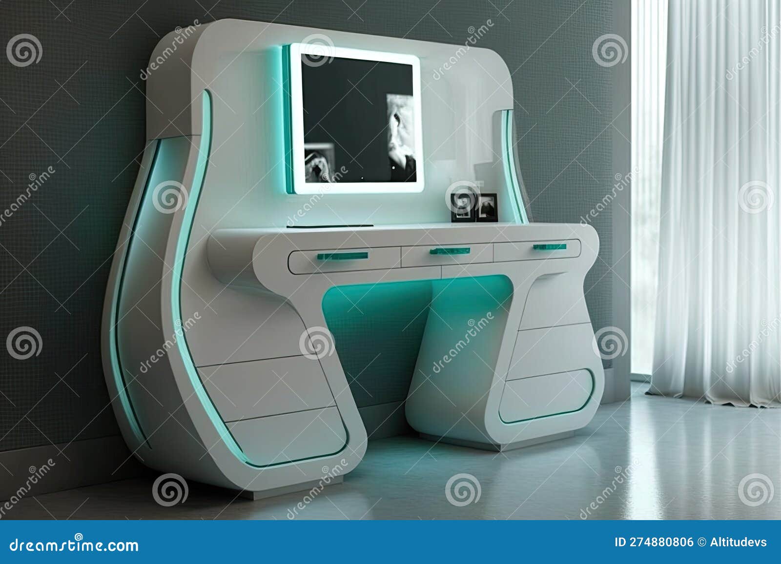 Modern Dressing Table with Sleek Design and High-tech Features, Such As ...