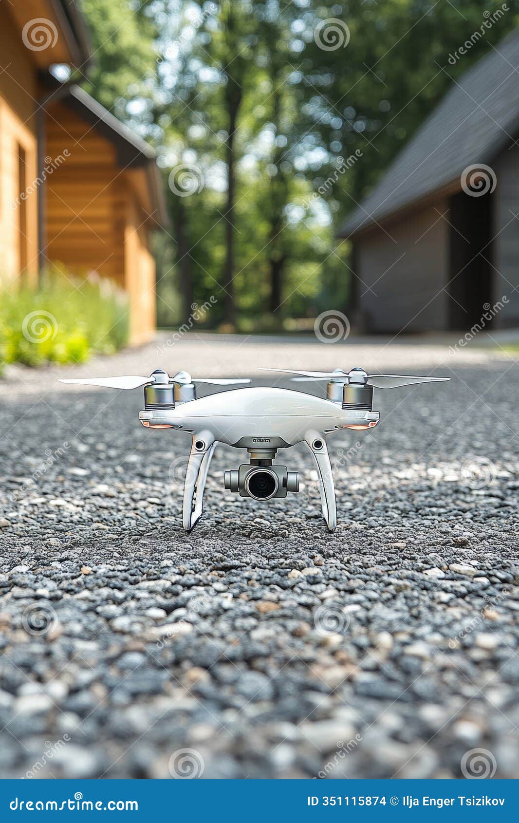 Modern Drone Patrolling Property, Providing Aerial Surveillance for ...