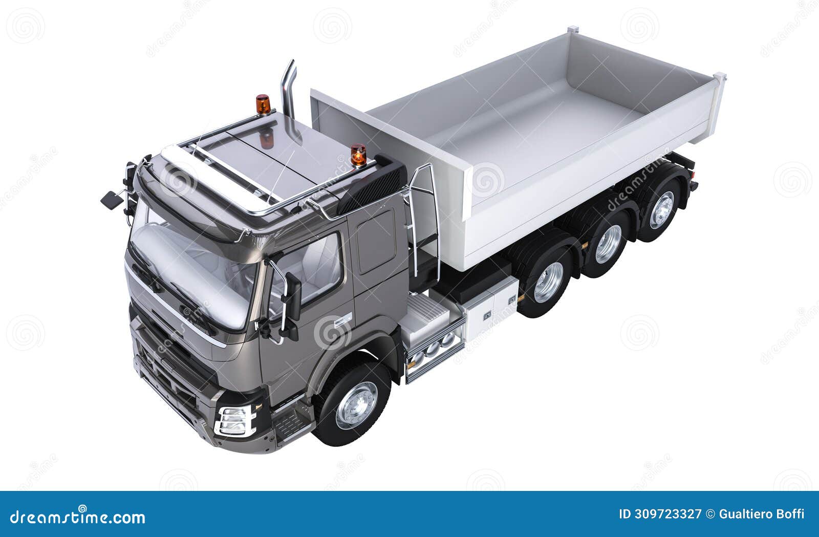 Empty Dump Truck On Arrow Isolated On White Royalty-Free Stock ...