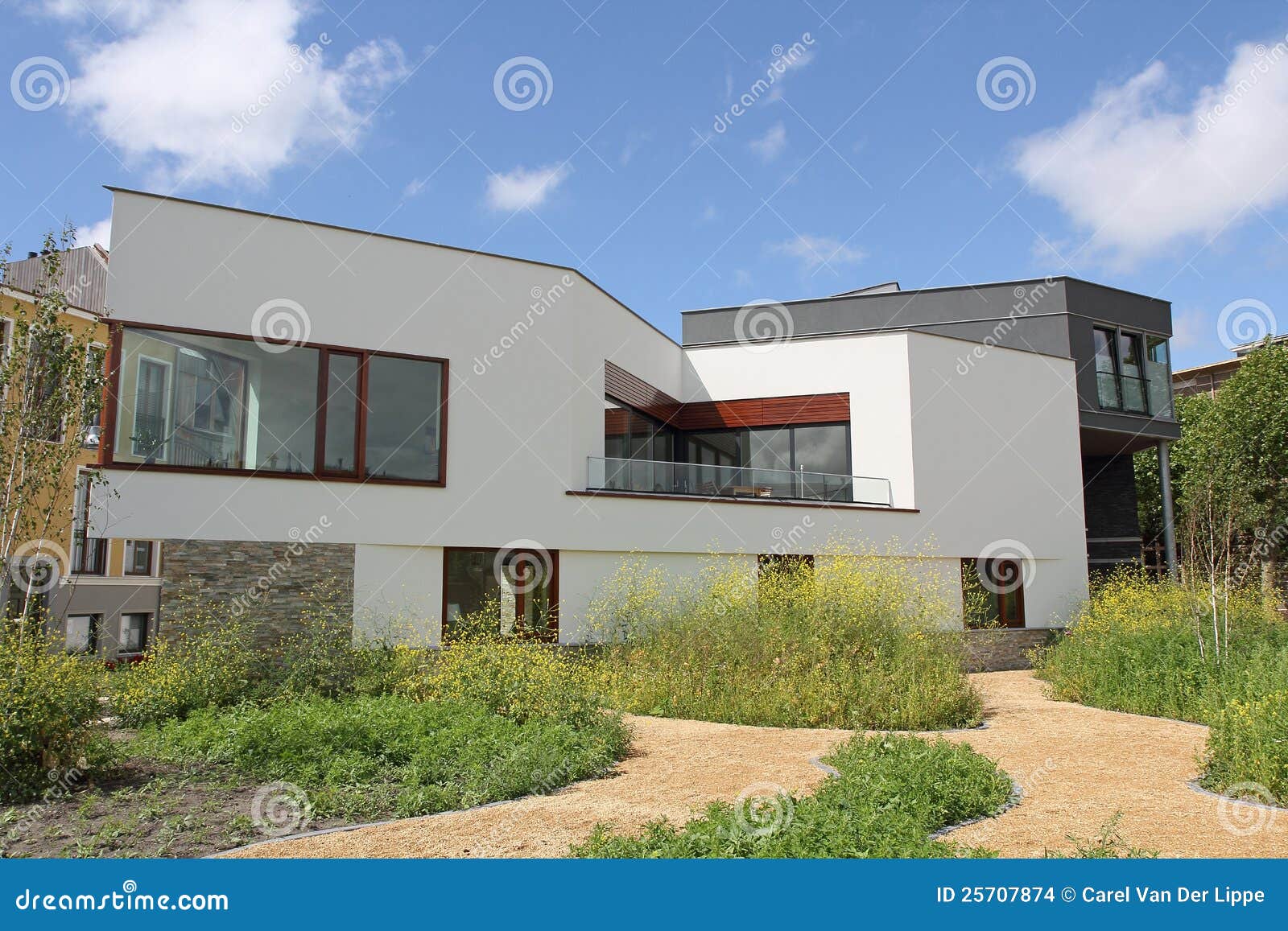 Modern Dutch detached home stock photo. Image of architect - 25707874