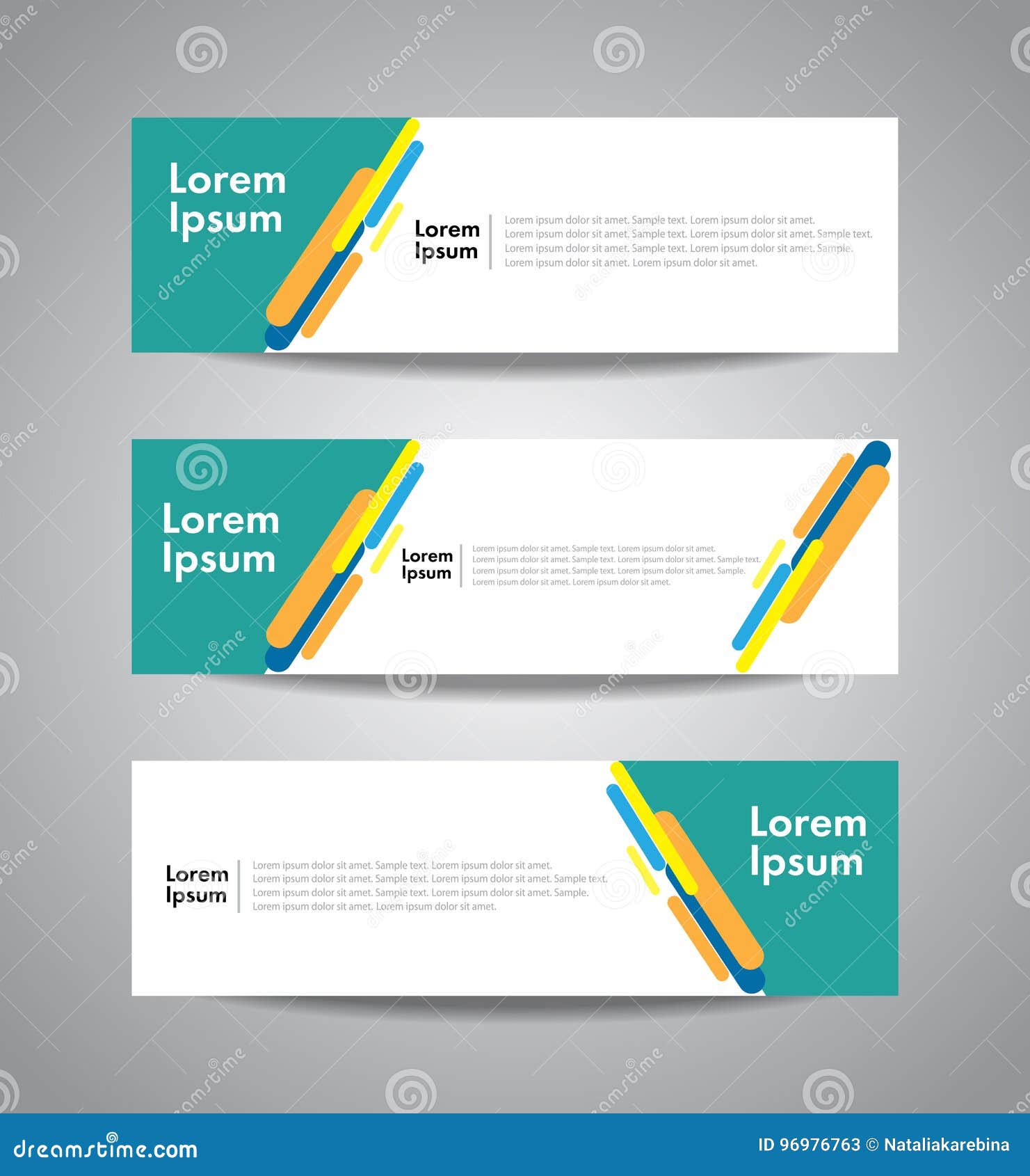 Modern Dynamic Design Banner. Set Template Stock Illustration ...