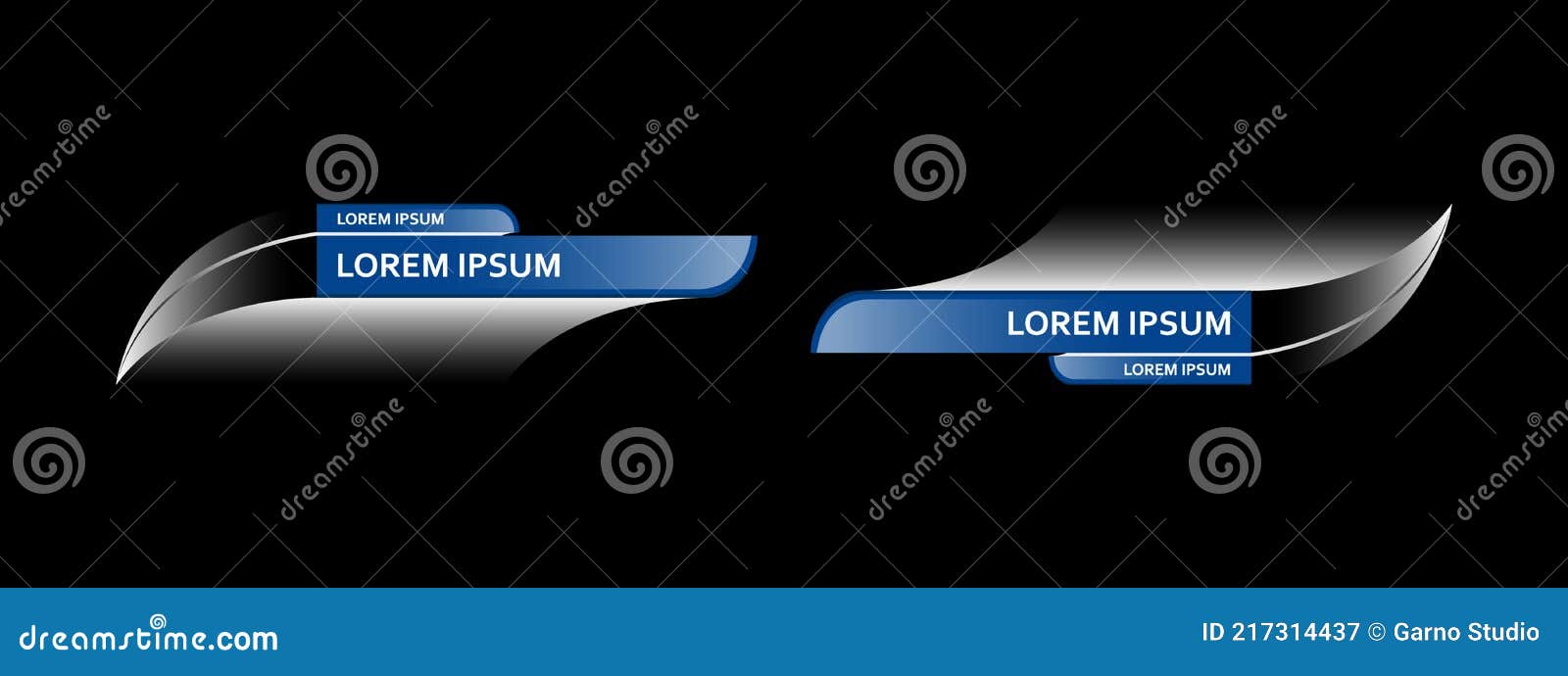 Modern Dynamic Gradient Lower Thirds Set of Two Templates Stock Vector ...