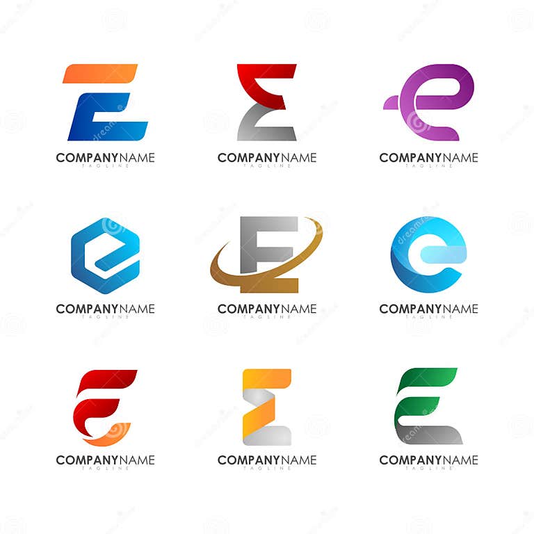 Modern E logo stock vector. Illustration of industrial - 100494505