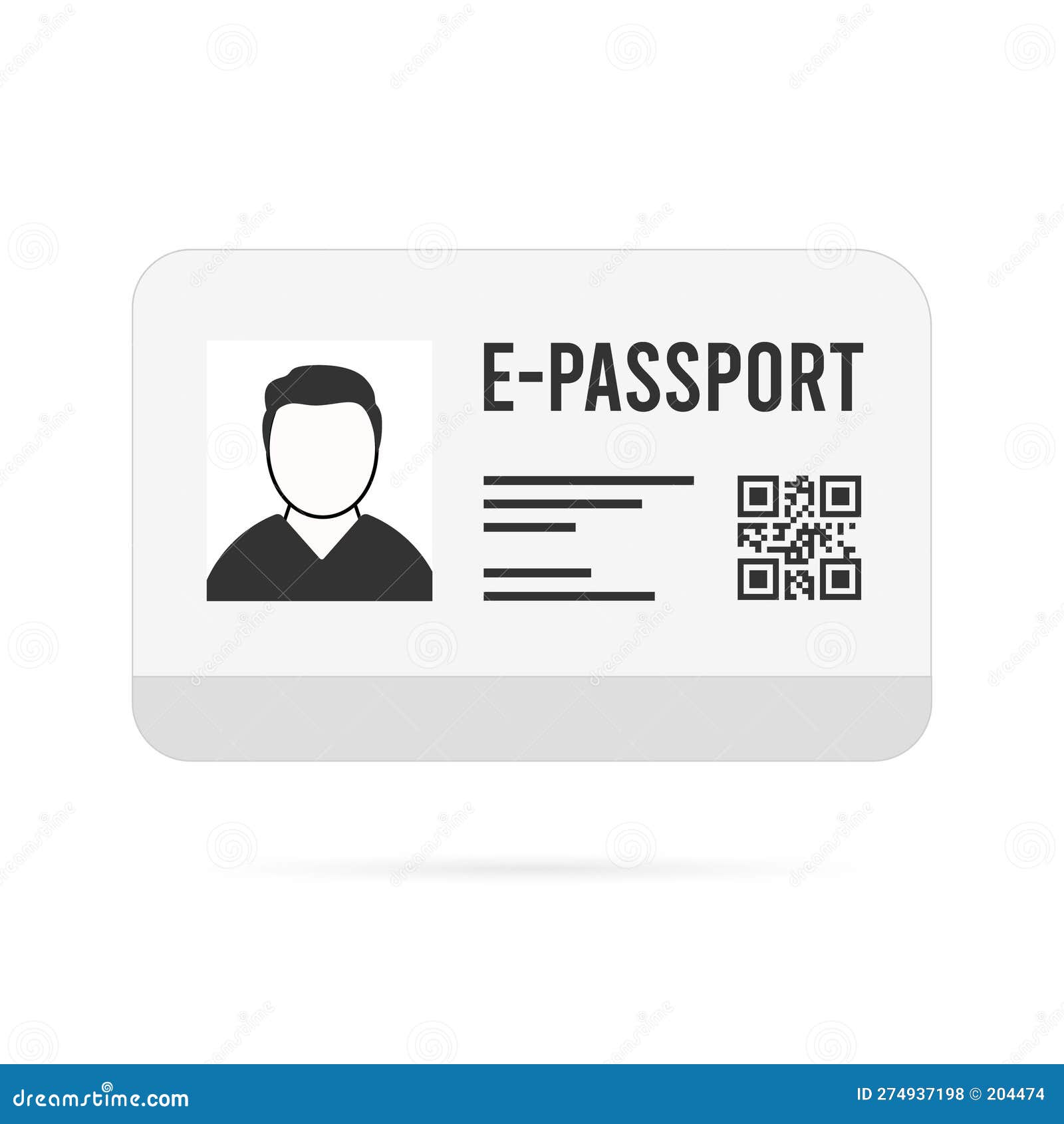 Modern E-Passport Vector Icon. Electronic ID with Photo, Personal Data ...