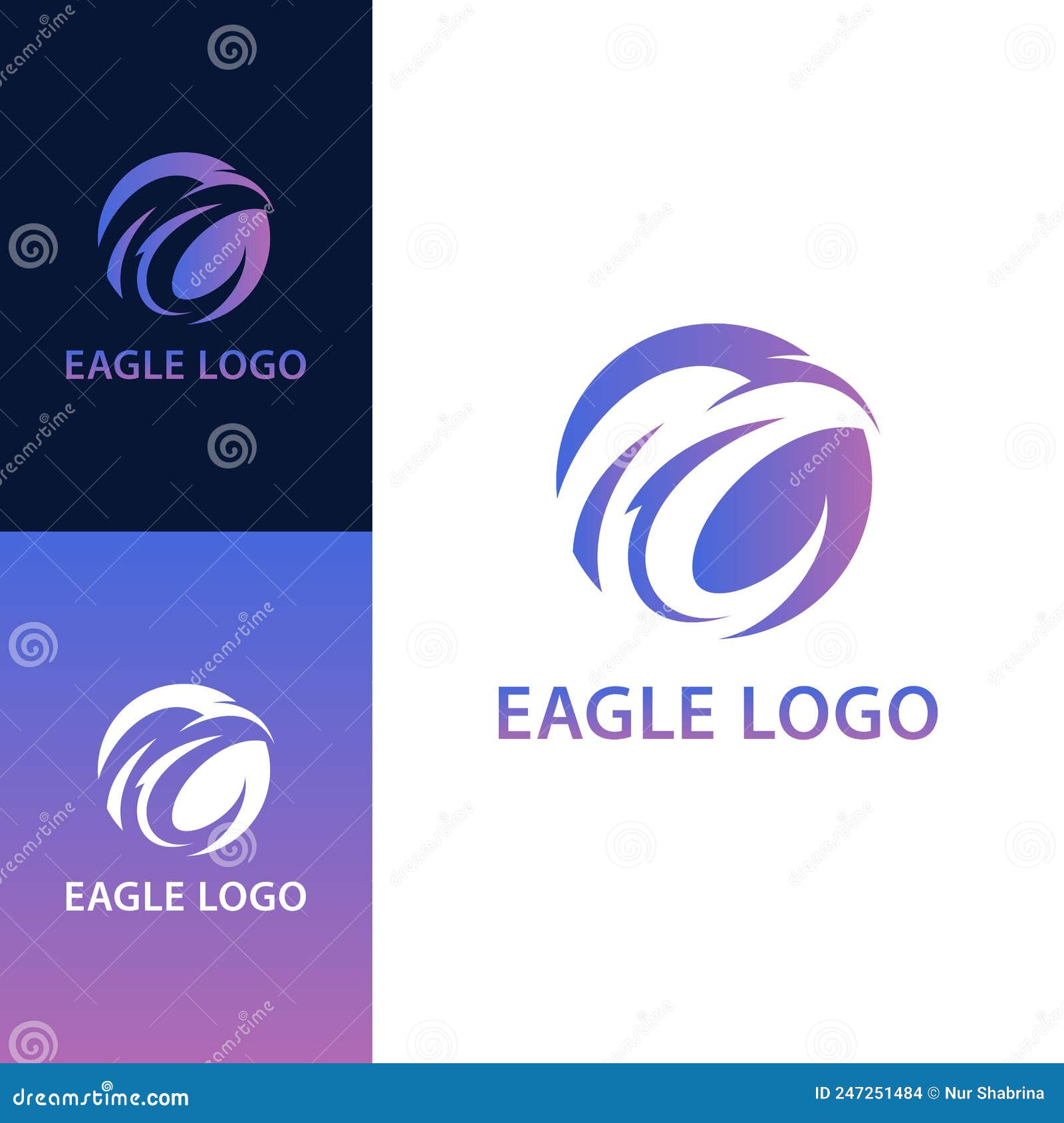Modern Eagle Hawk in Circle Elegant Logo Concept Design Stock Vector ...