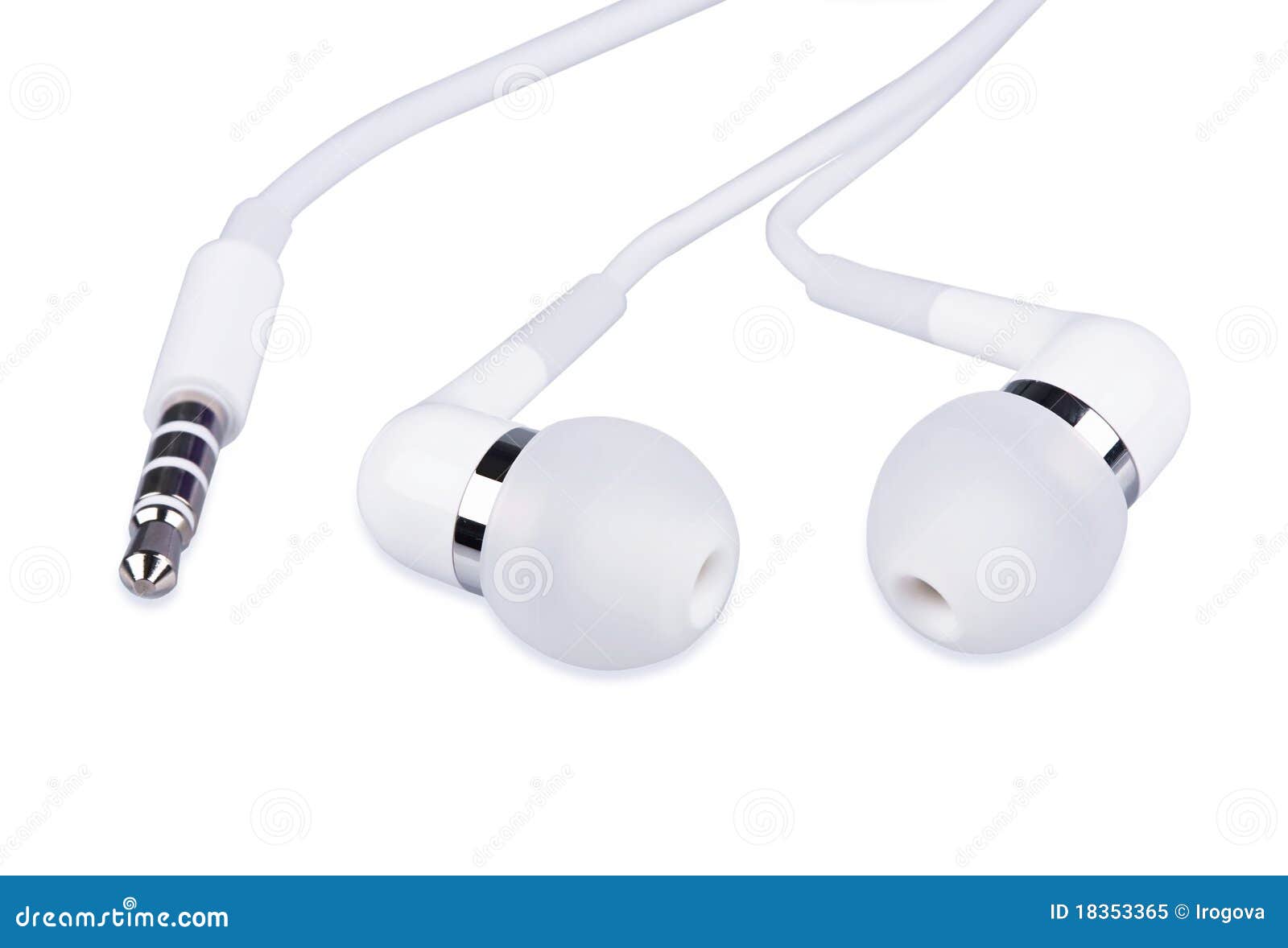 Modern ear-phones a plug stock image. Image of mobile - 18353365