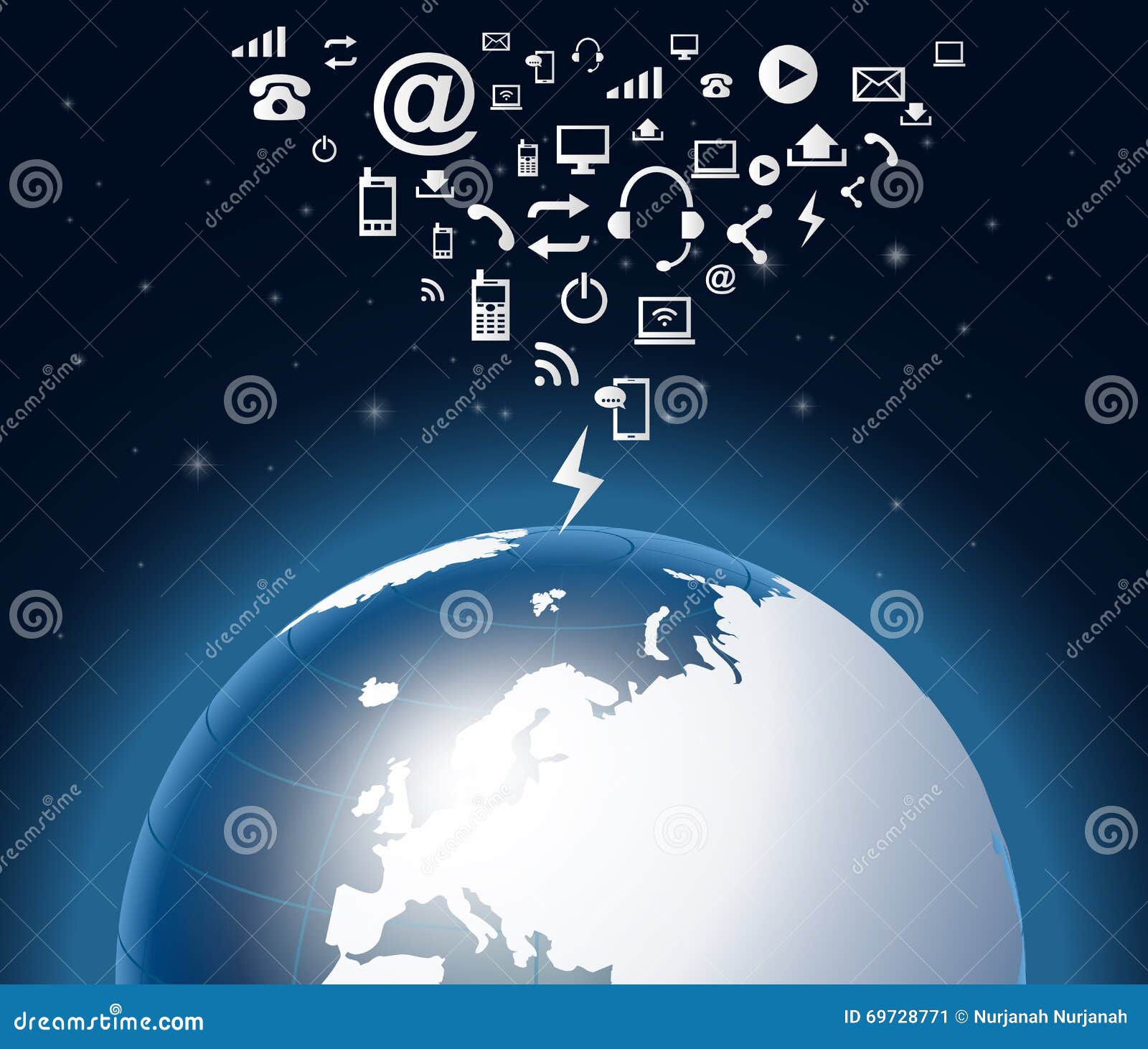 Modern earth in a web stock vector. Illustration of land - 69728771