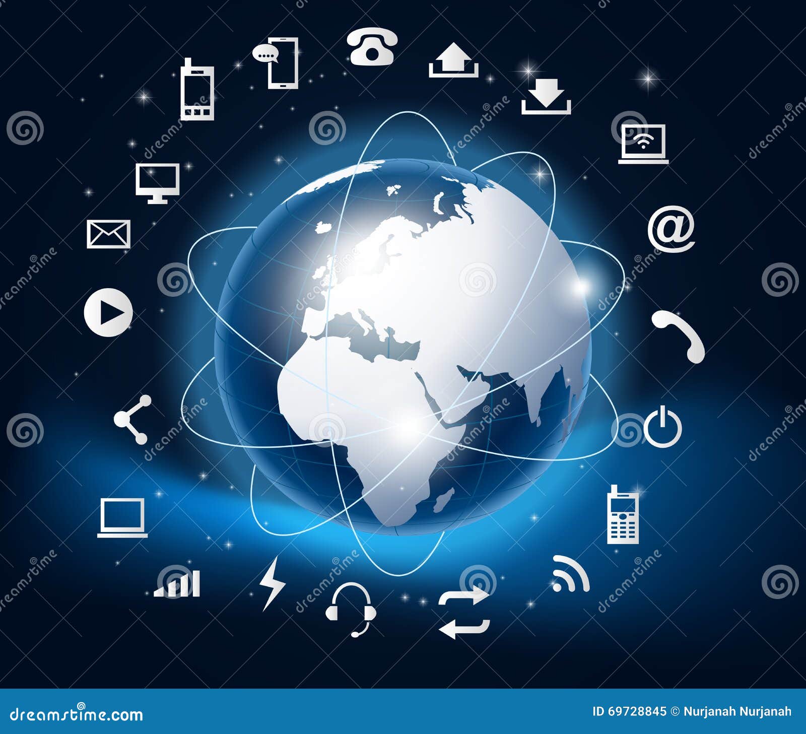Modern earth in a web stock vector. Illustration of modern - 69728845