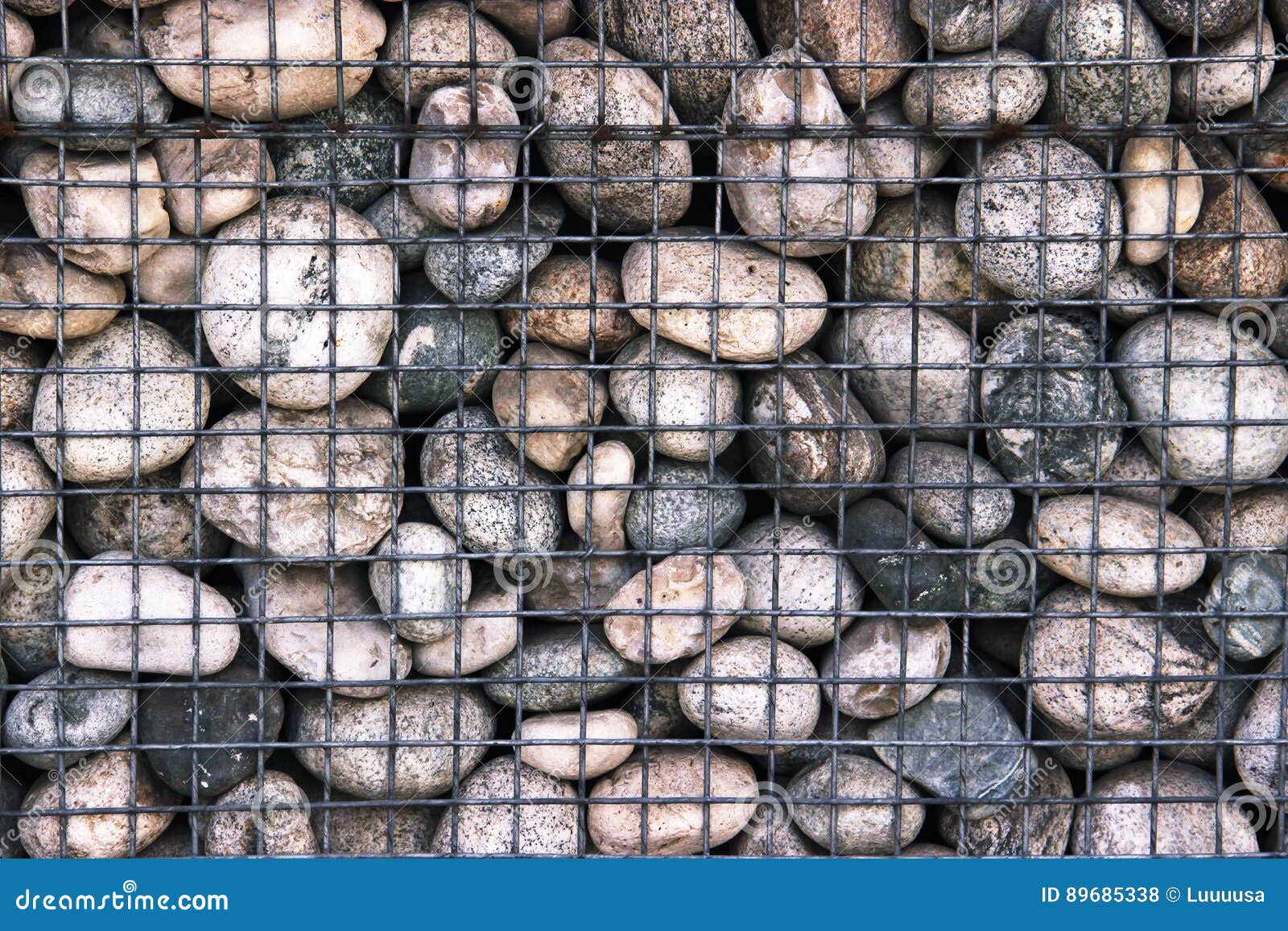 Modern Easy-care Fence, Filled with Pebble Different Stones Background ...