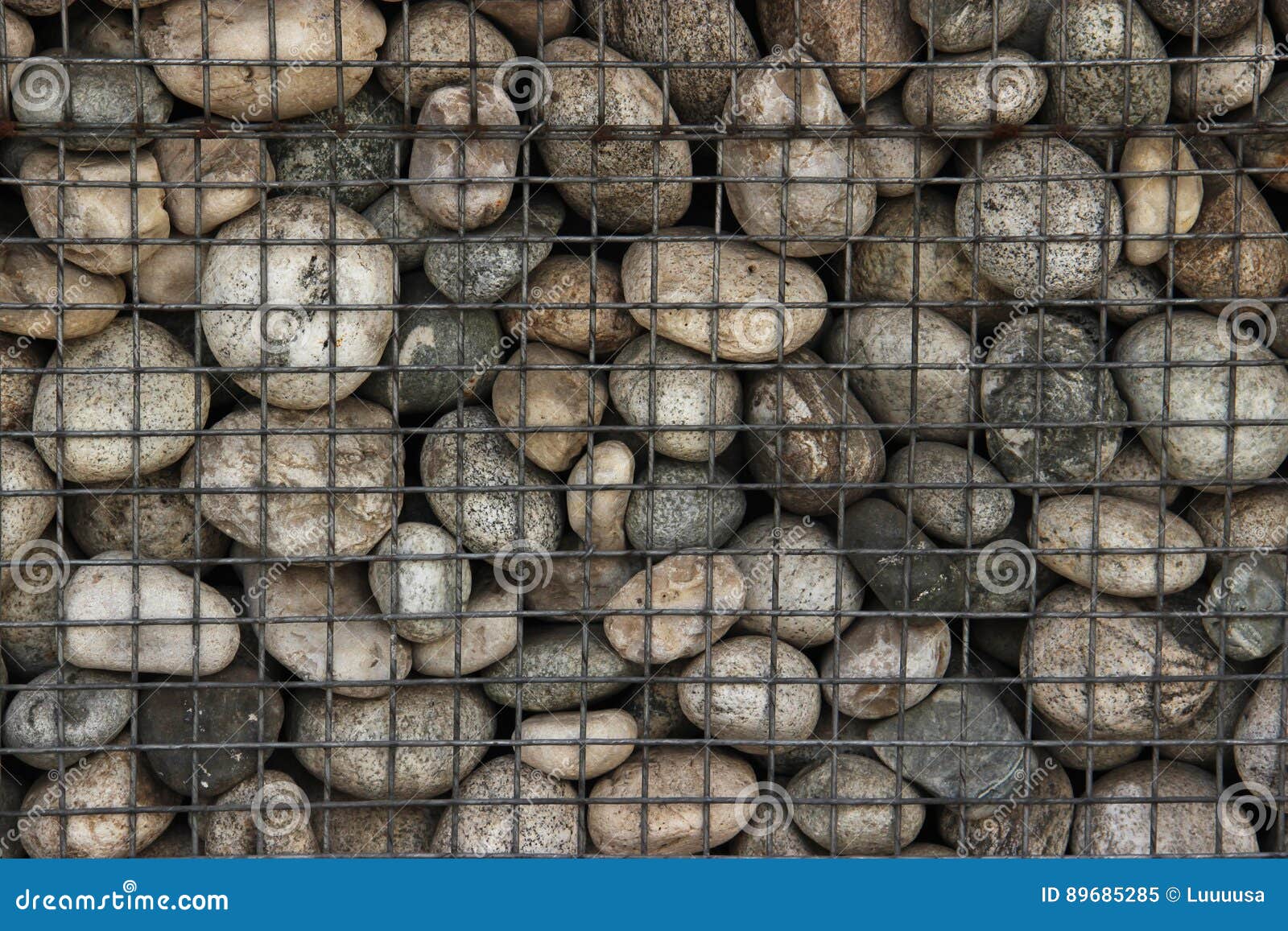 Modern Easy-care Fence, Filled with Pebble Different Stones Stock Image ...