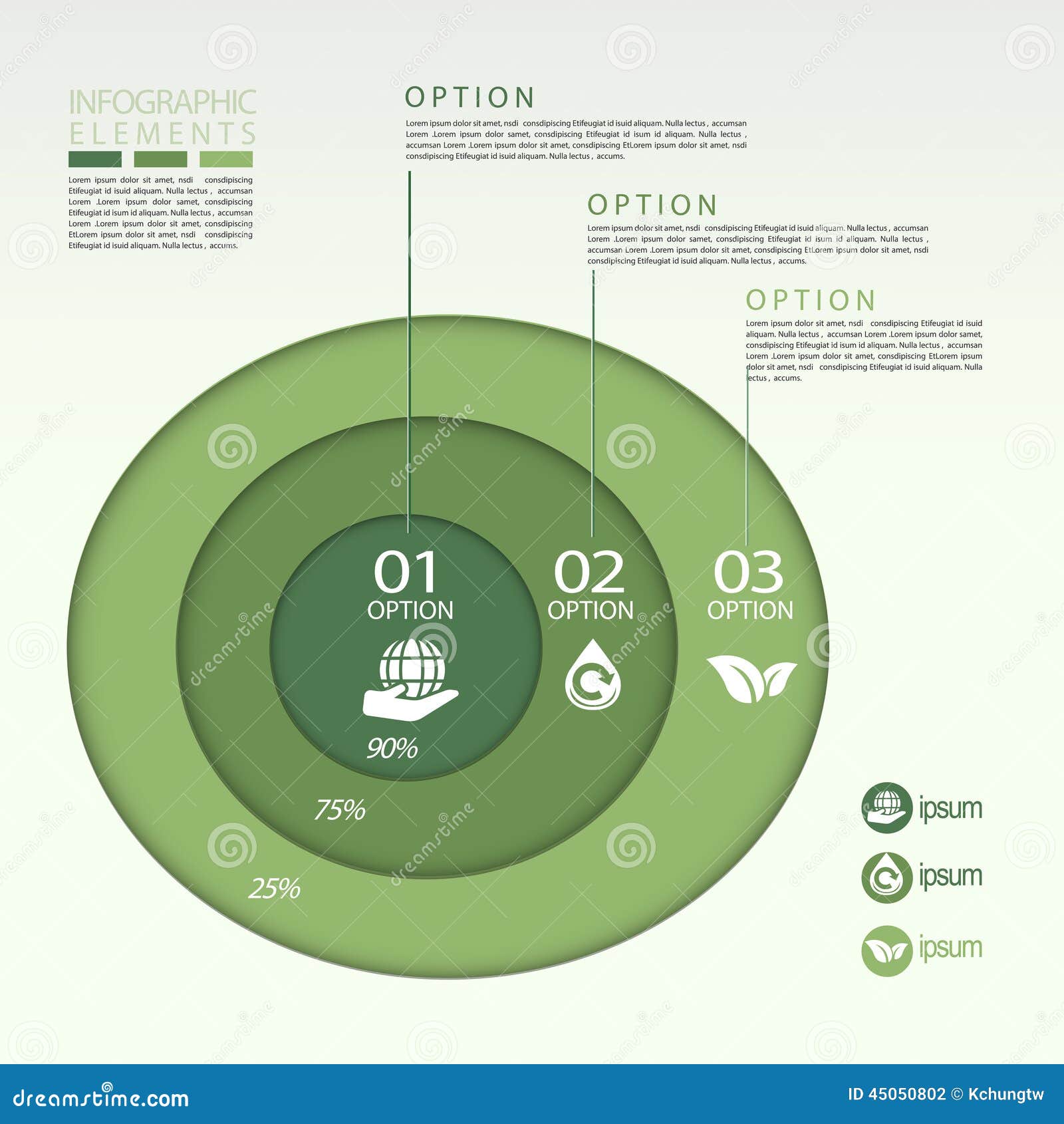 Modern Eco Concept Pie Chart Infographic Elements Stock Vector ...