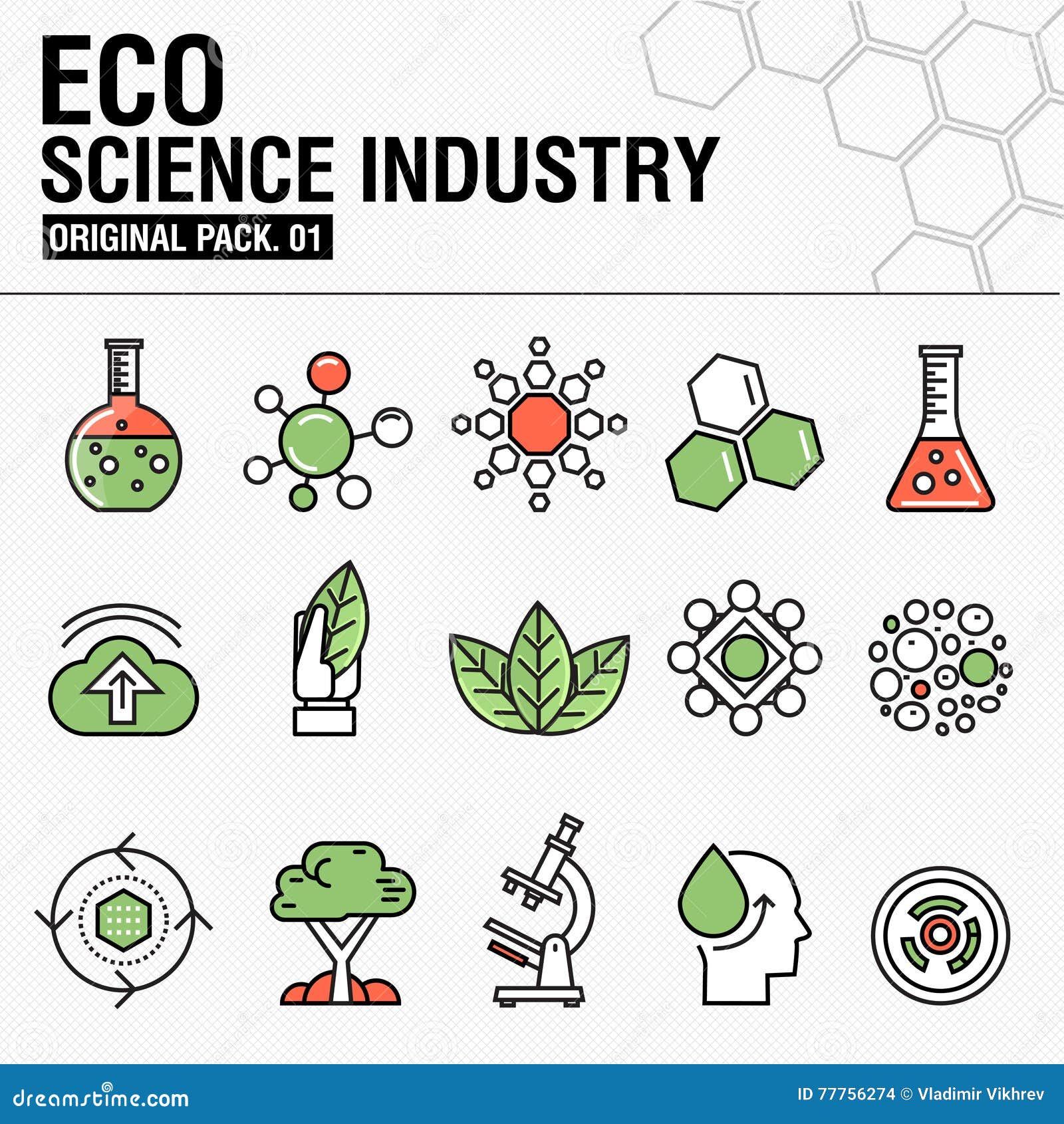 Modern Eco Science Industry. Thin Line Icons Set Stock Illustration ...