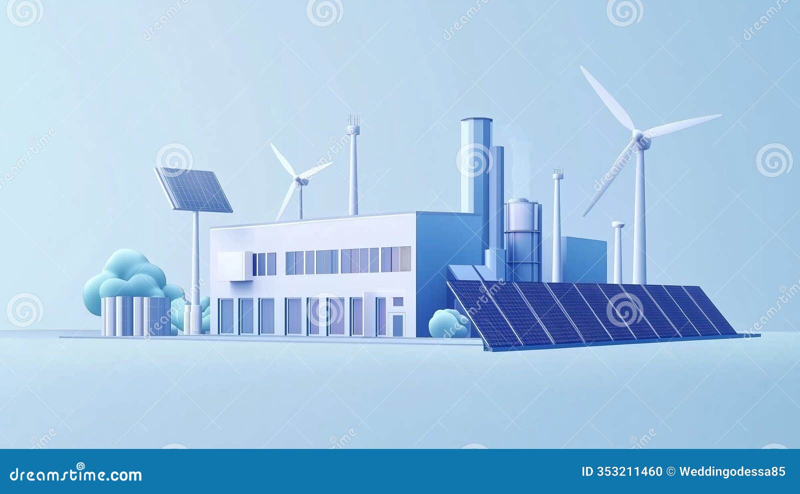 A Modern Ecological Power Plant Combining Solar Panels and Wind ...