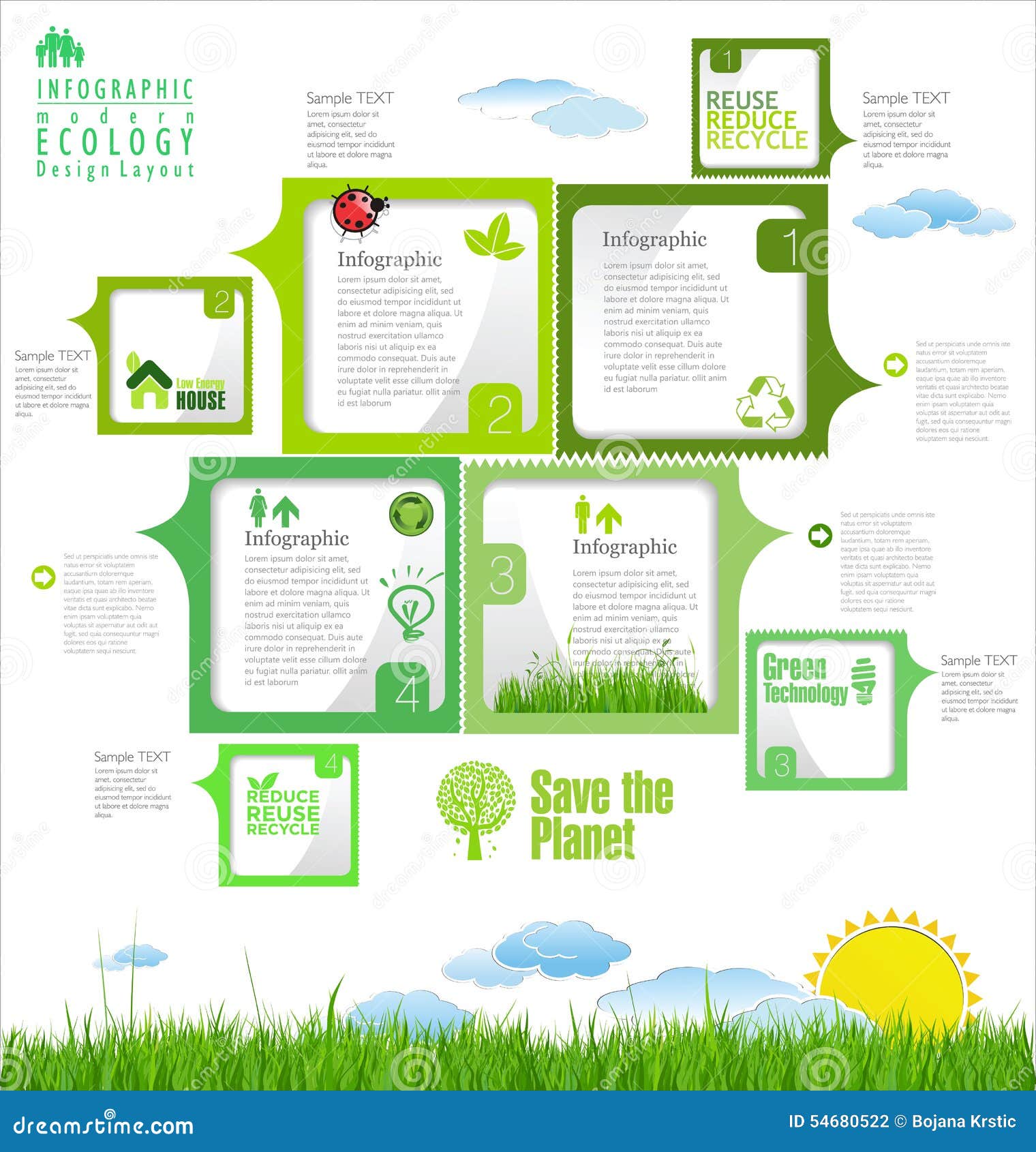 Modern Ecology Design Layout Stock Illustration - Illustration of ...