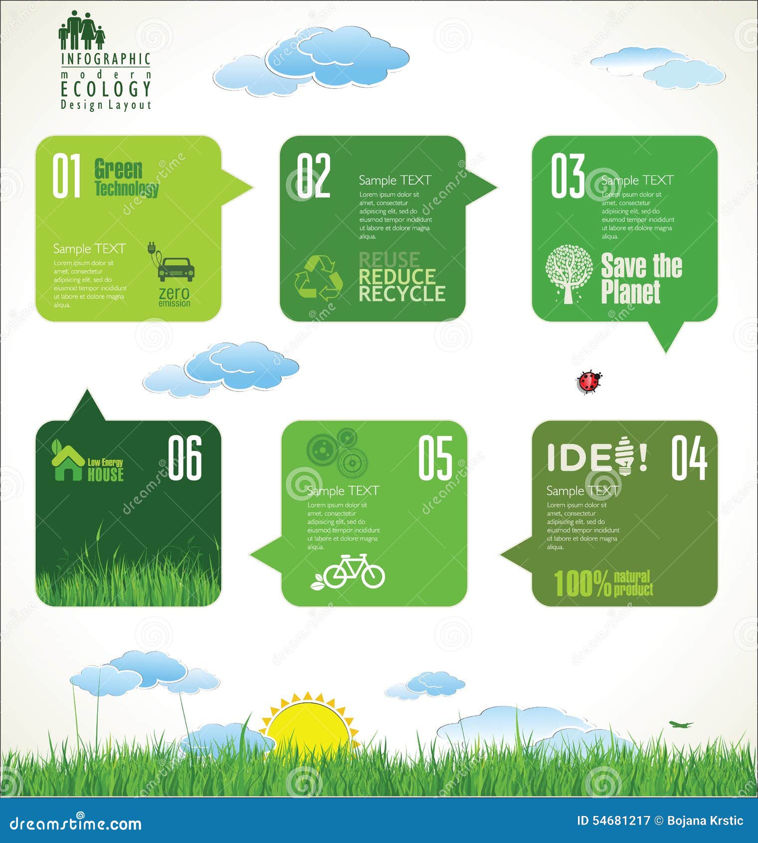 Modern Ecology Design Layout Stock Illustration - Illustration of leaf ...