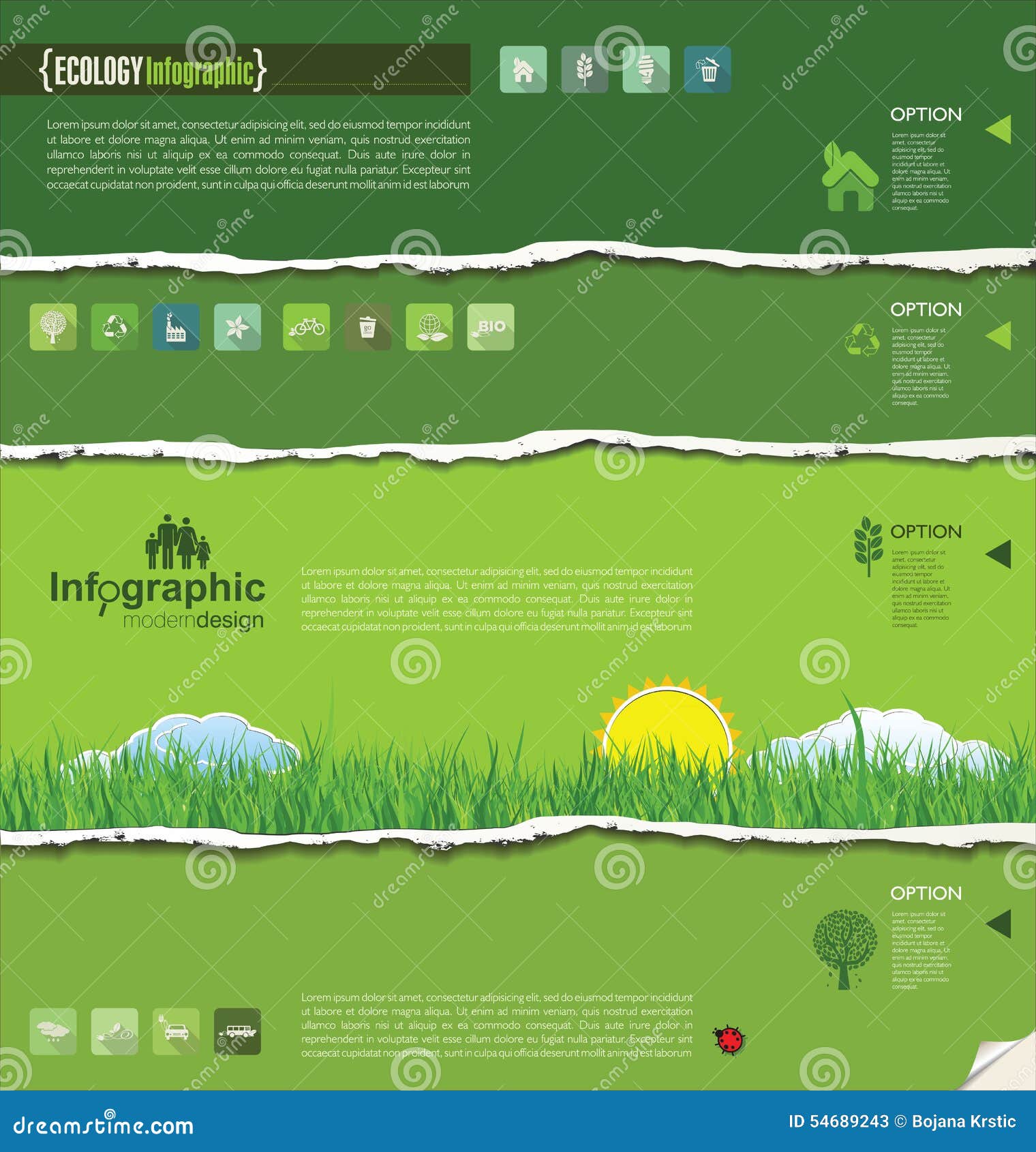 Modern Ecology Design Layout Stock Illustration - Illustration of ...