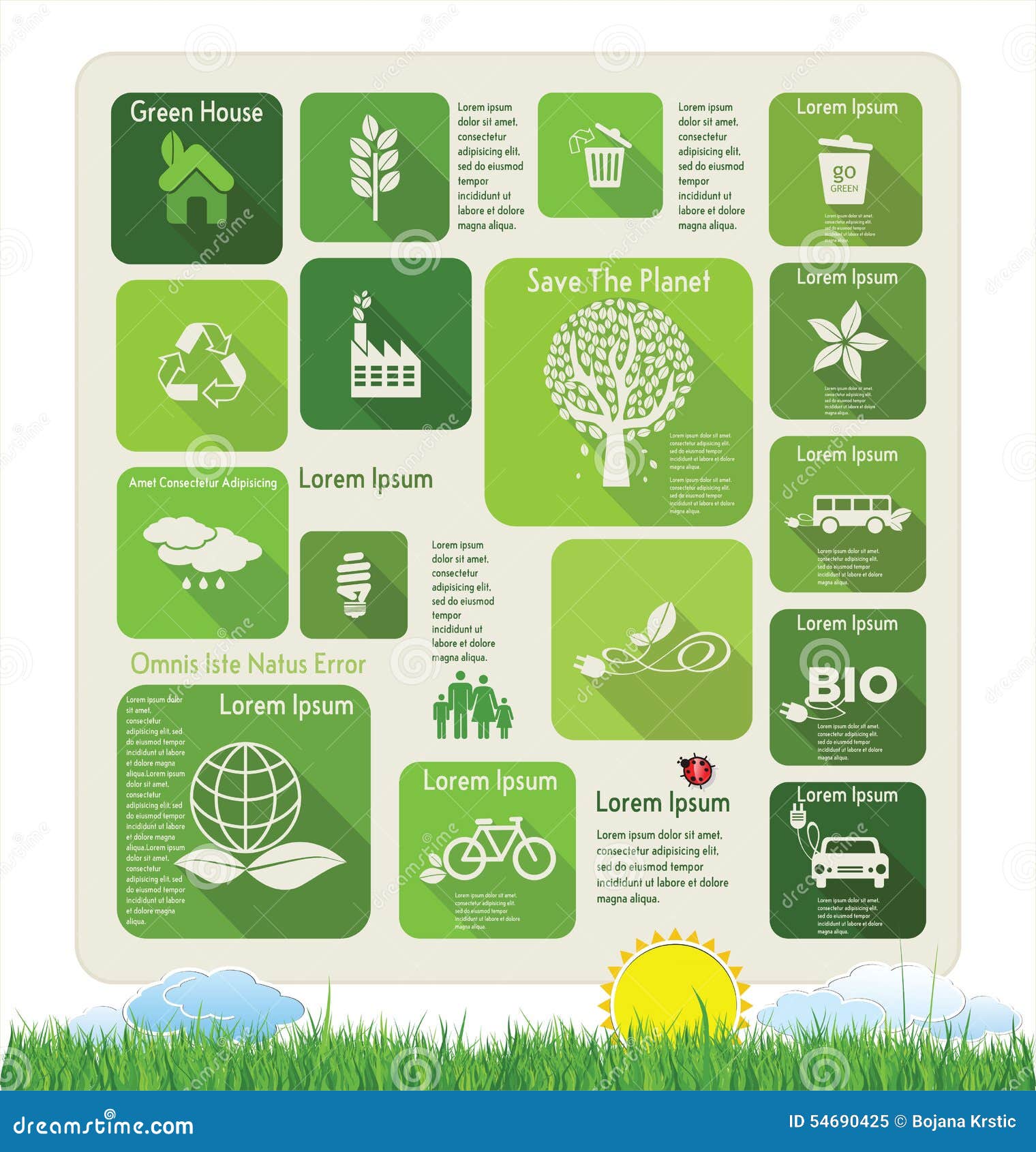 Modern Ecology Design Layout Stock Illustration - Illustration of green ...