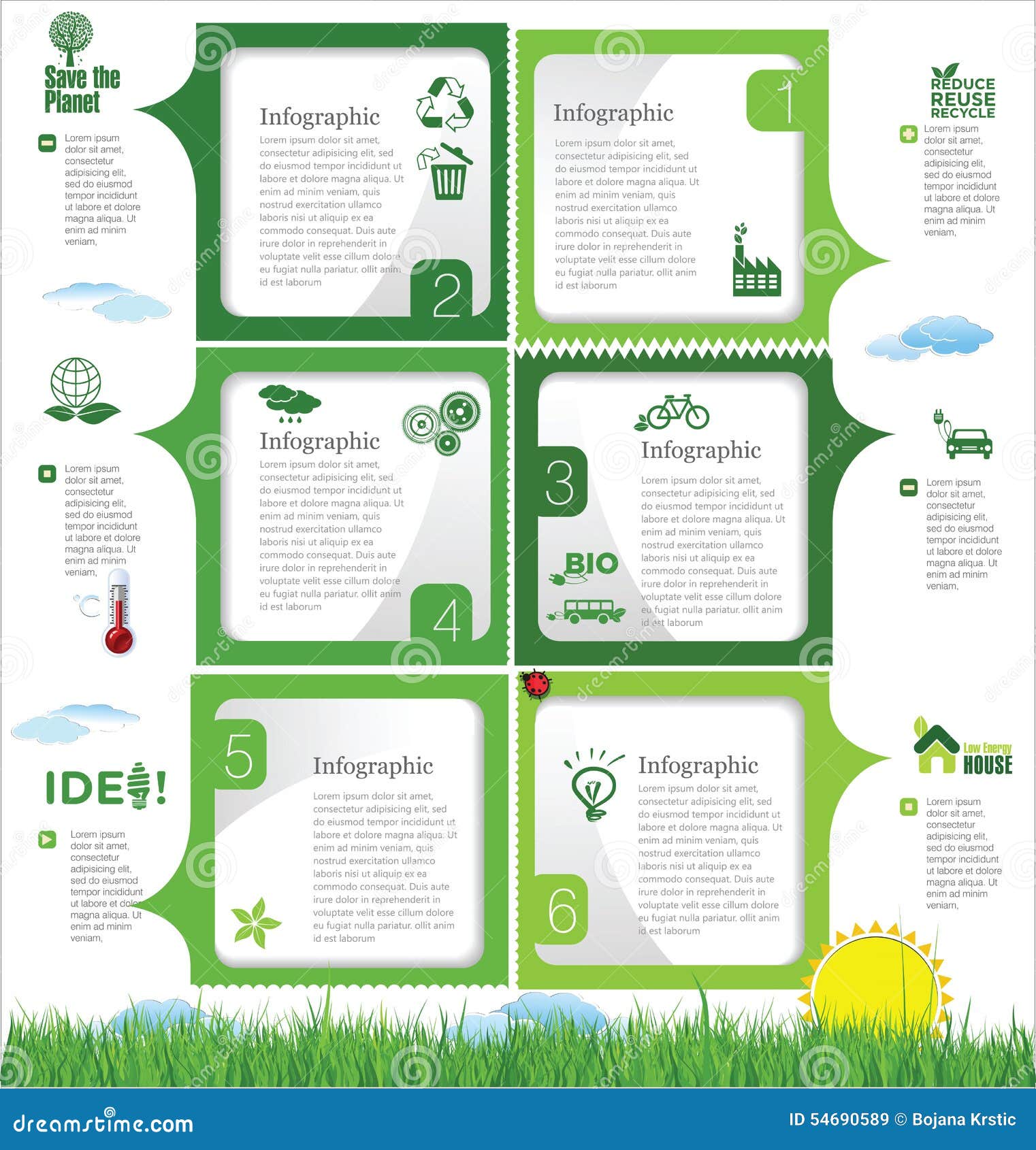 Modern Ecology Design Layout Stock Illustration - Illustration of earth ...
