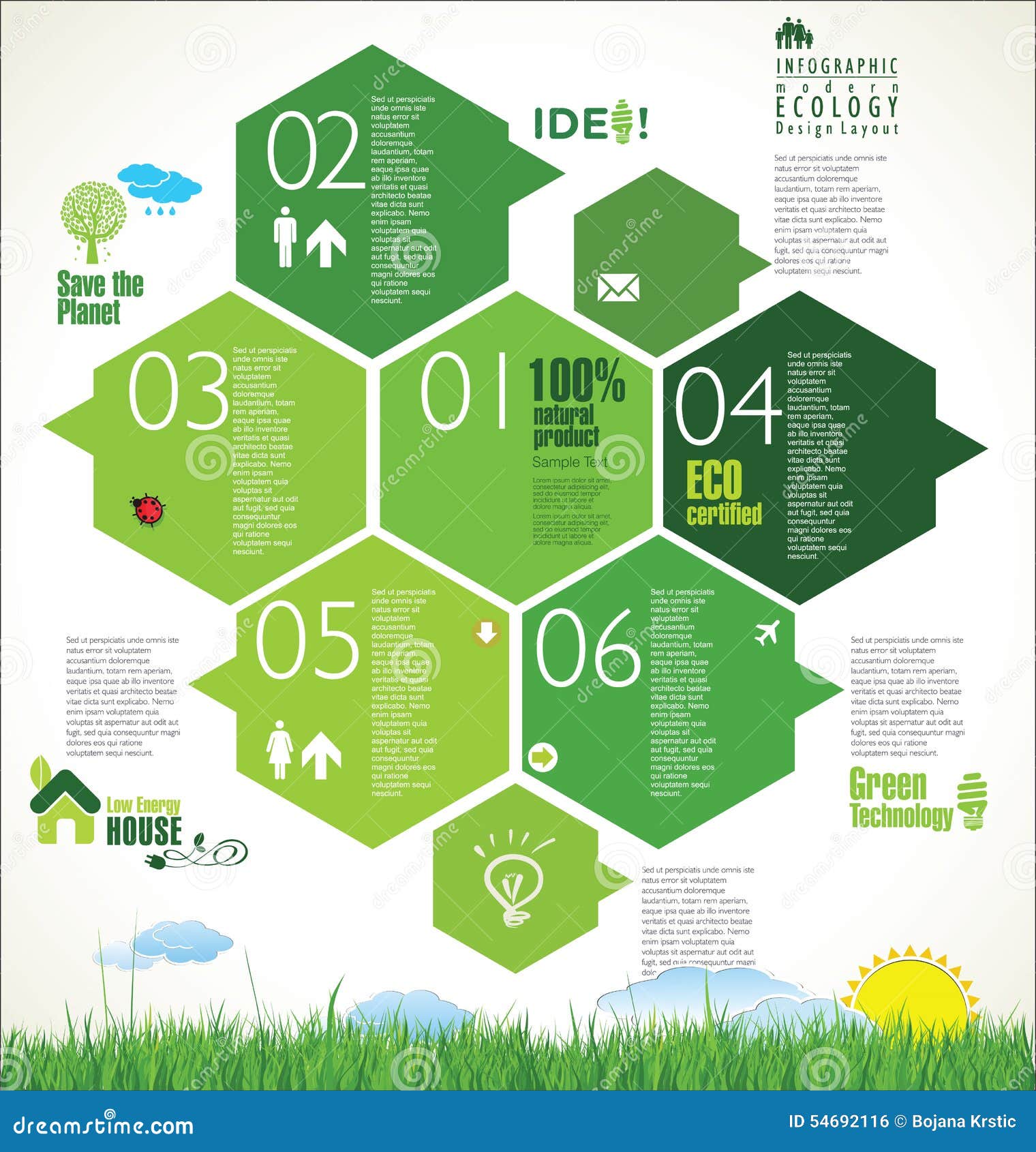 Modern Ecology Design Layout Stock Illustration - Illustration of ...