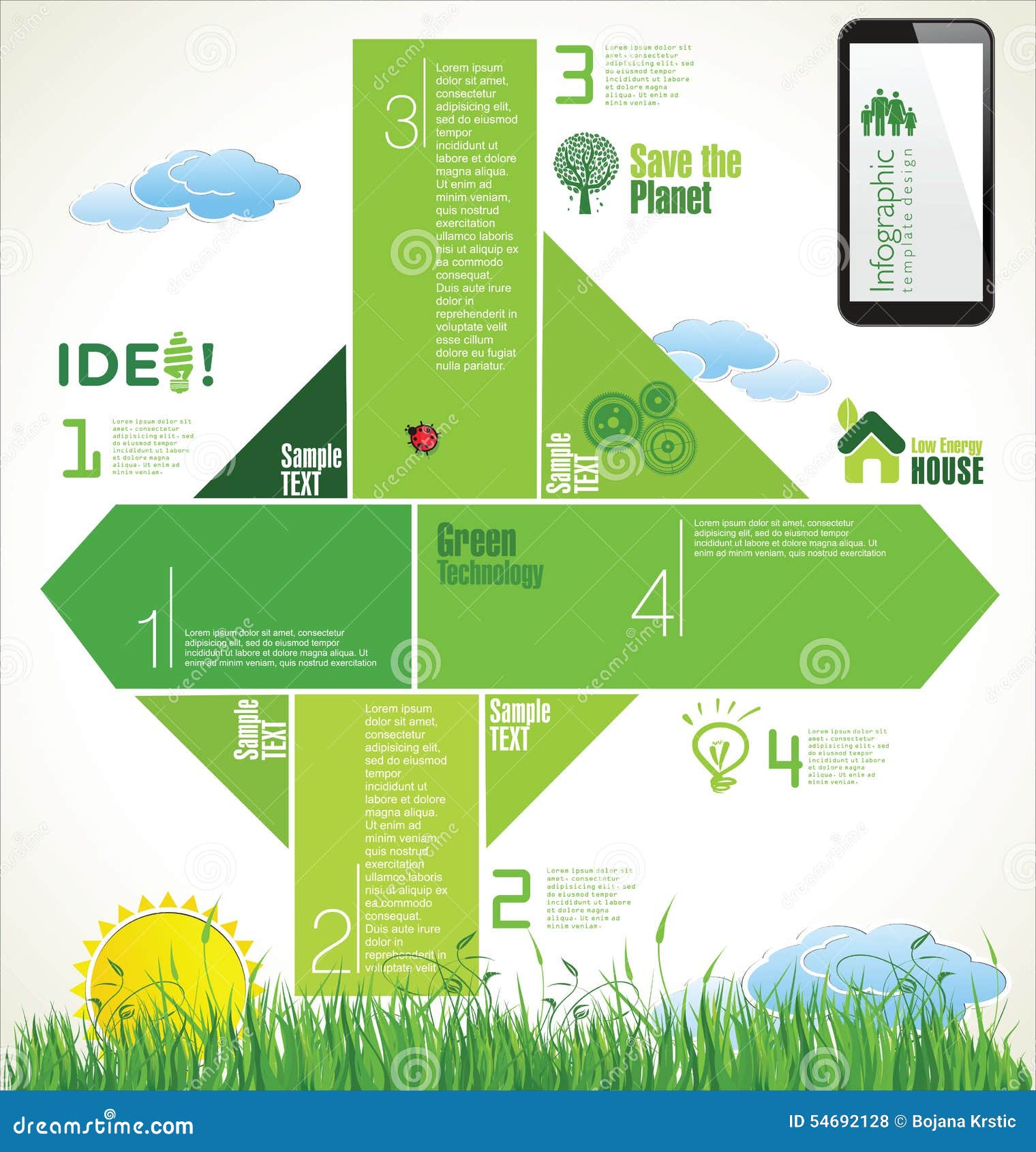 Modern Ecology Design Layout Stock Illustration - Illustration of ...