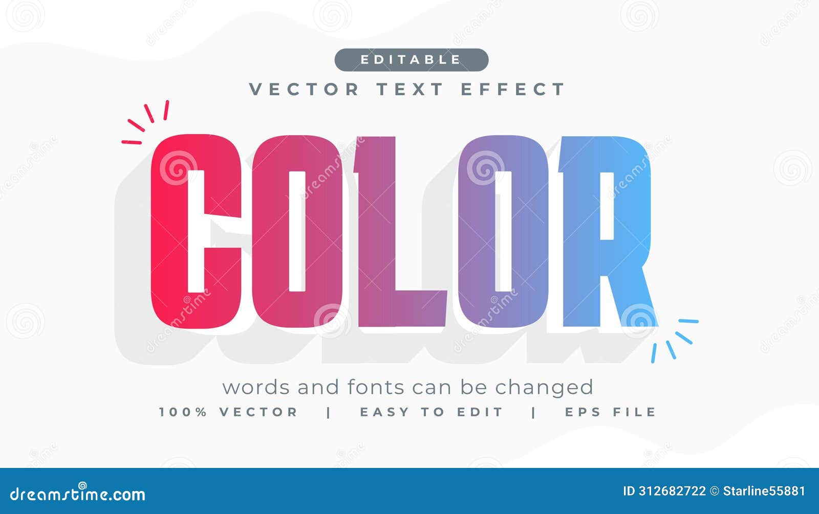Modern and Editable Color Lettering Text Effect Stock Vector ...