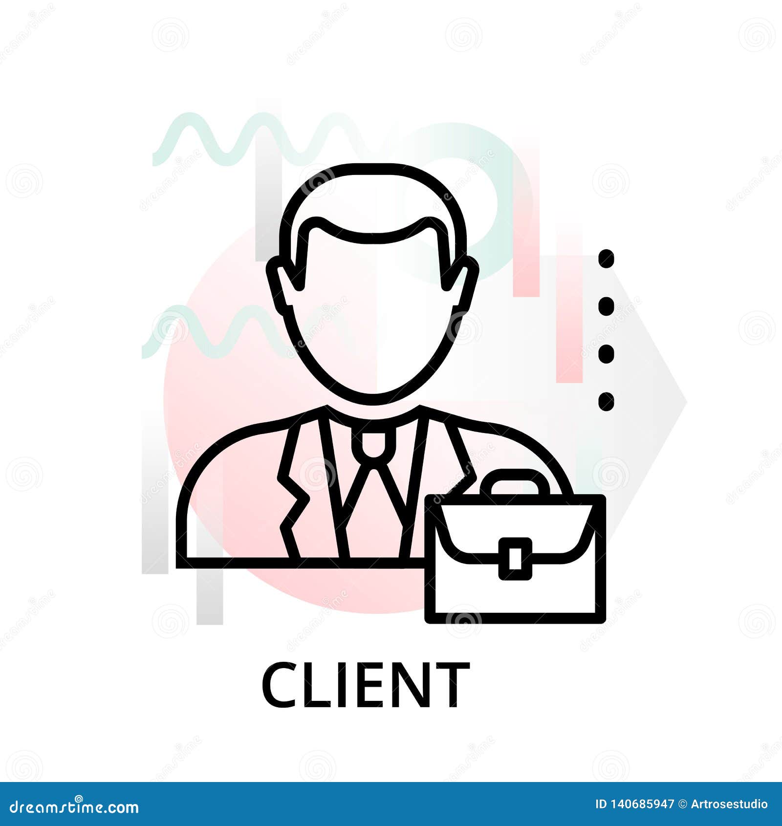 Client Icon on Abstract Background Stock Vector - Illustration of basic ...