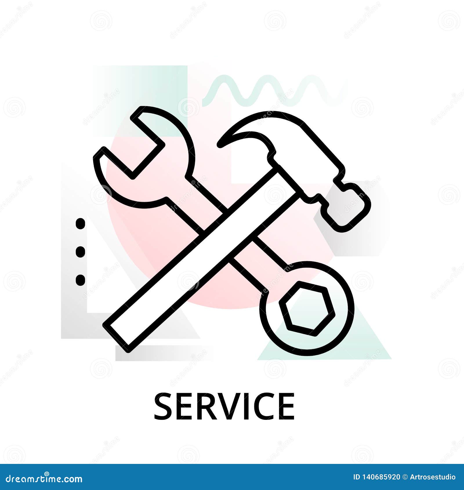 Service Icon on Abstract Background Stock Vector - Illustration of ...