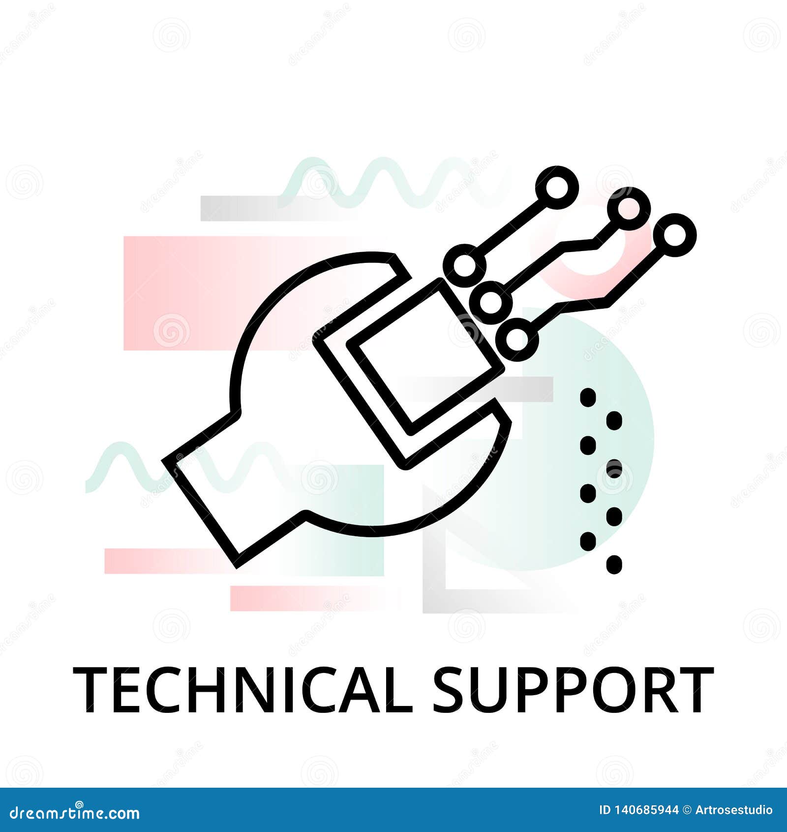 Technical Support Icon on Abstract Background Stock Vector ...