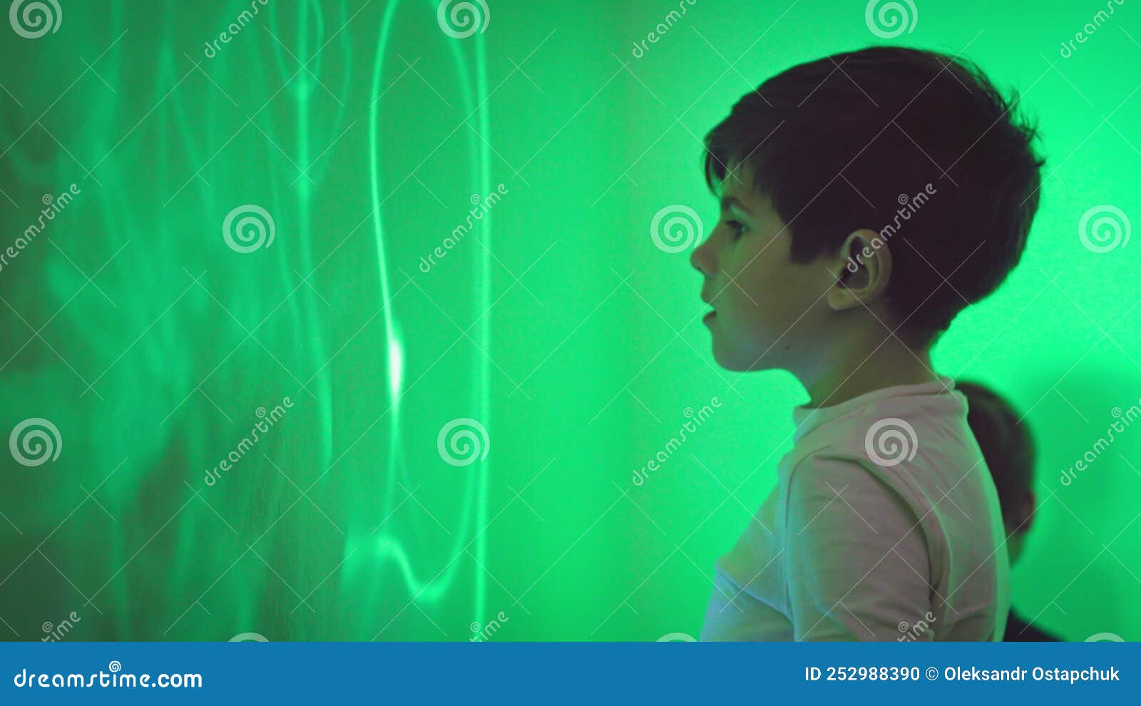 Modern Education of Children, Interested Boy Draws a Pattern with an ...
