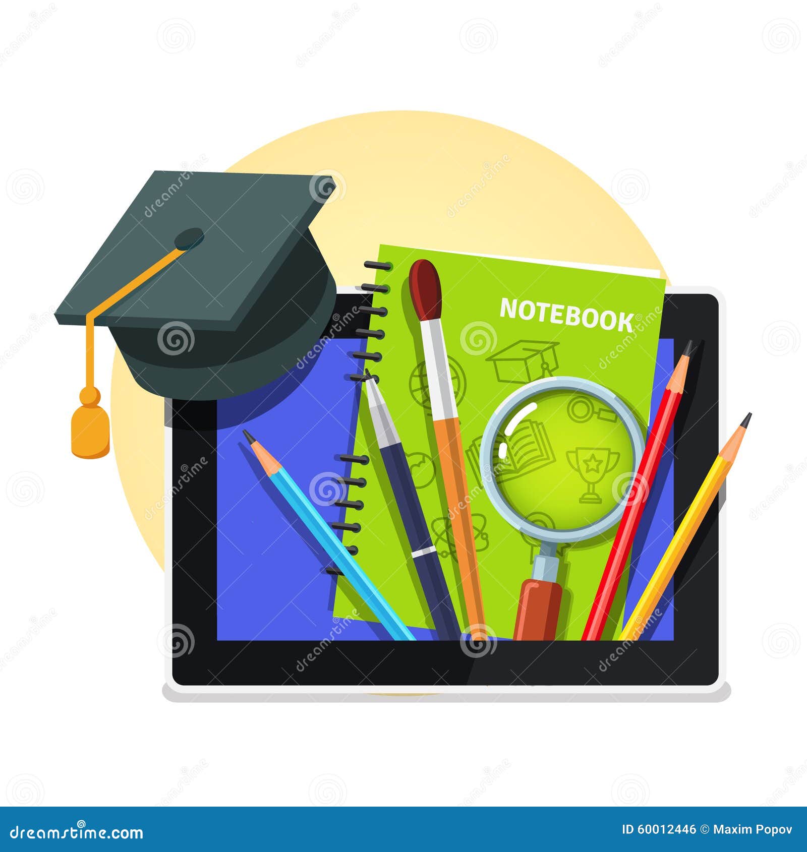 Modern Education Concept. Tablet Computer Stock Vector - Illustration ...