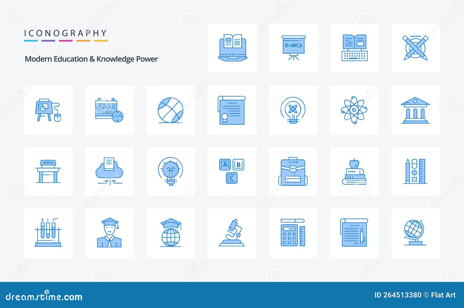 25 Modern Education and Knowledge Power Blue Icon Pack Stock Vector ...