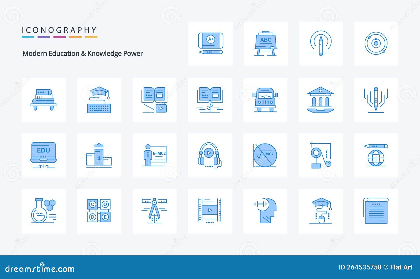 25 Modern Education and Knowledge Power Blue Icon Pack Stock Vector ...