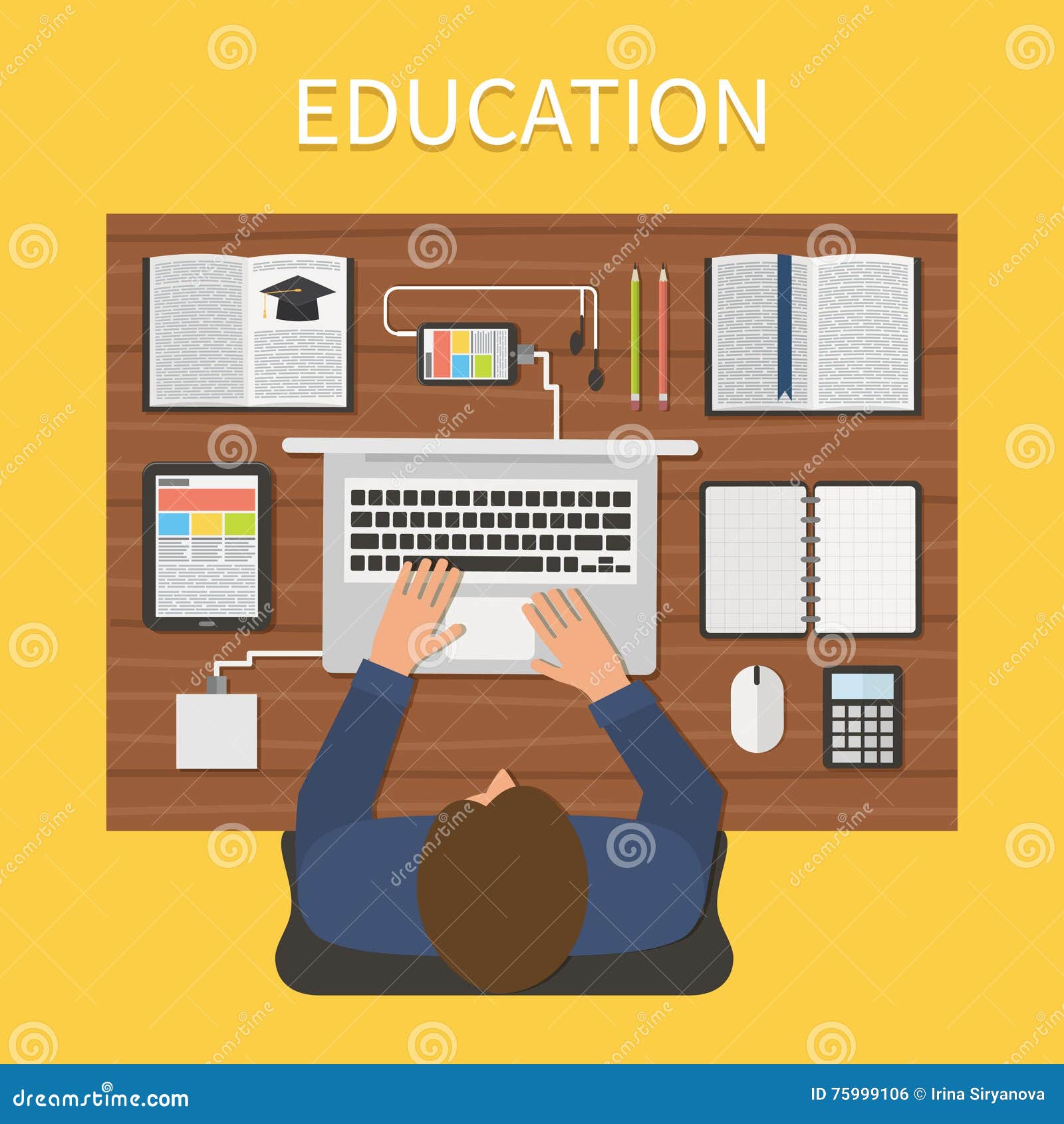 Modern Education. Online Study Concept Stock Vector - Illustration of ...